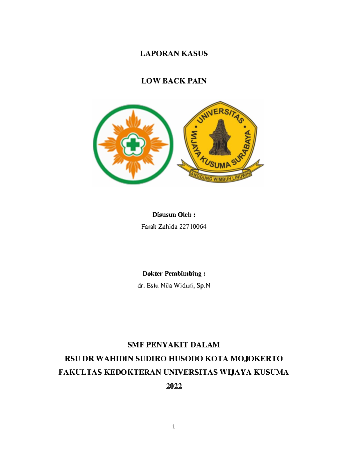 Lapsus Low Back Pain ec Frakture Kompresi Vertebra L3 + Metastase Proses in Bone + Metastase ca ...