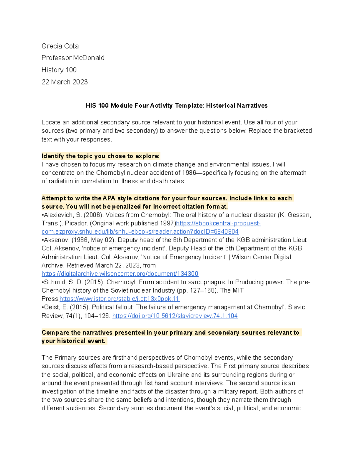 4-2 Activity Analyzing Historical Narratives - Grecia Cota Professor ...