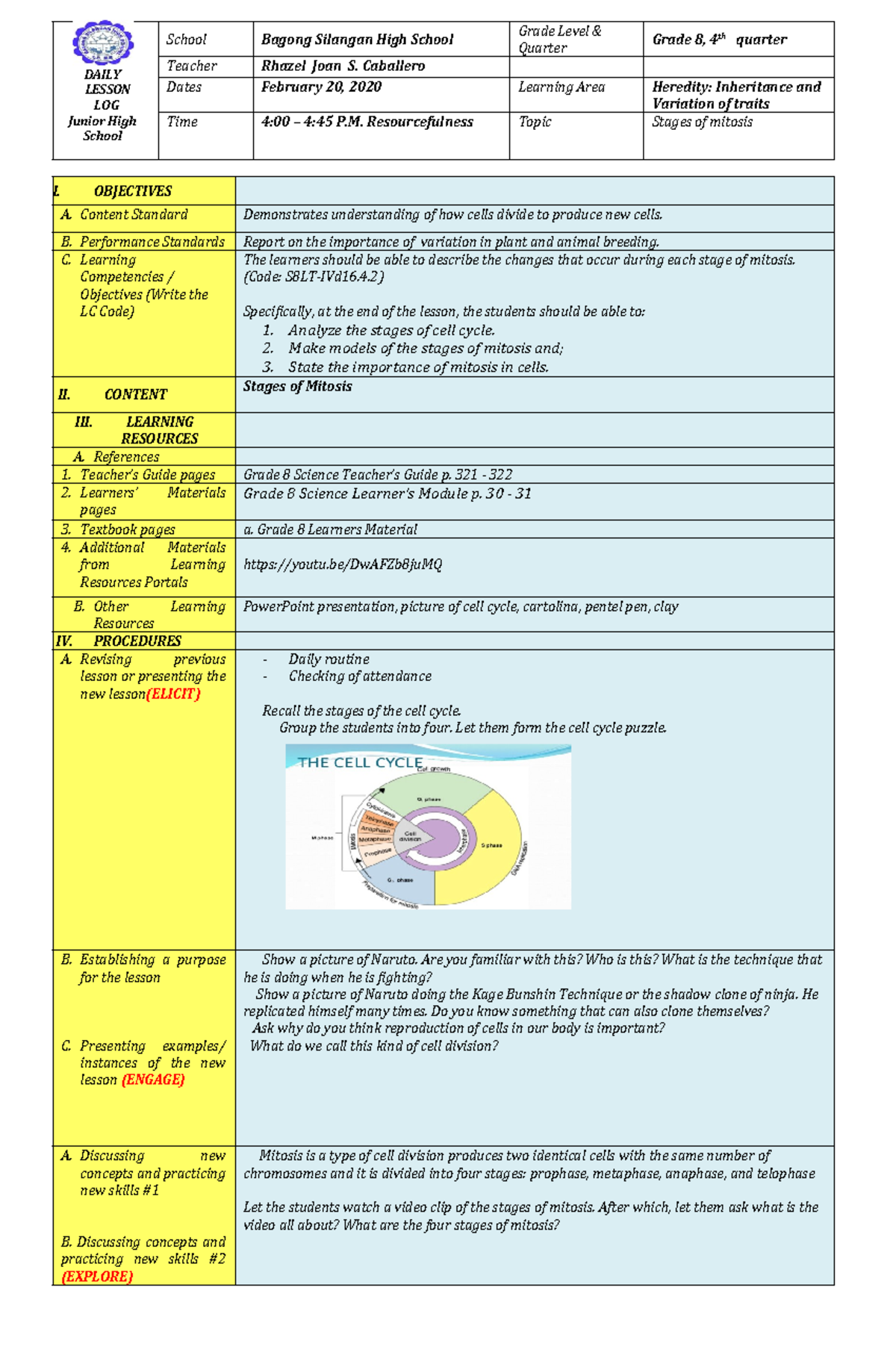 Pdfcoffee - USEFUL - DAILY LESSON LOG Junior High School School Bagong ...