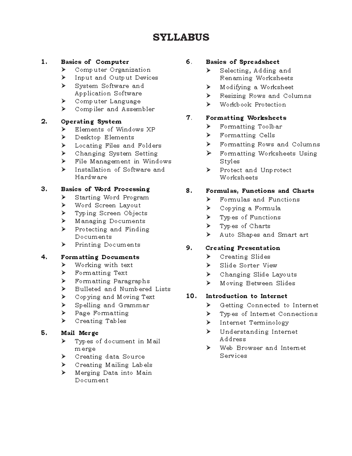 Syllabus 336 - I want a solved practical manual… - Basics of Computer Ø ...
