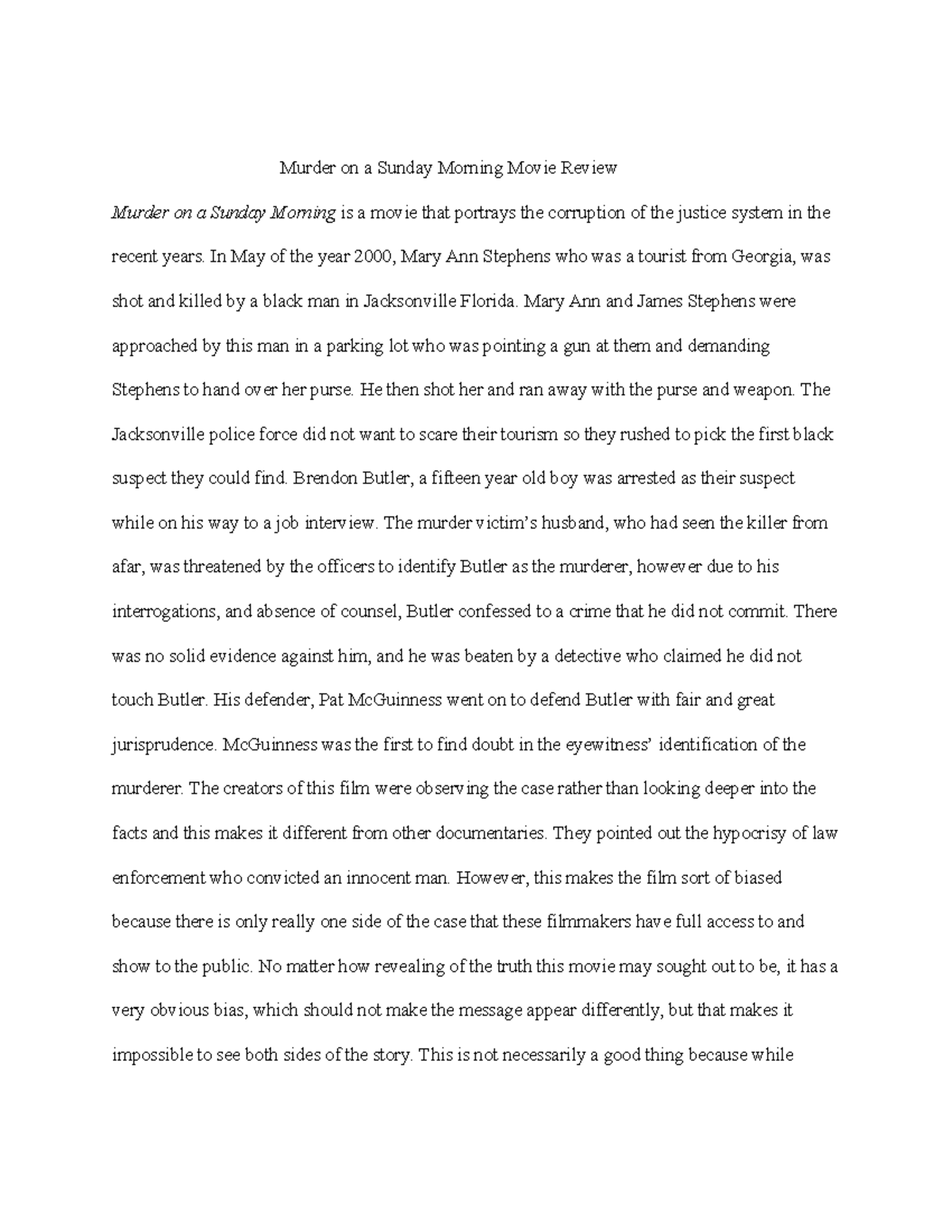 Murder on a sunday morning movie review - Murder on a Sunday Morning ...