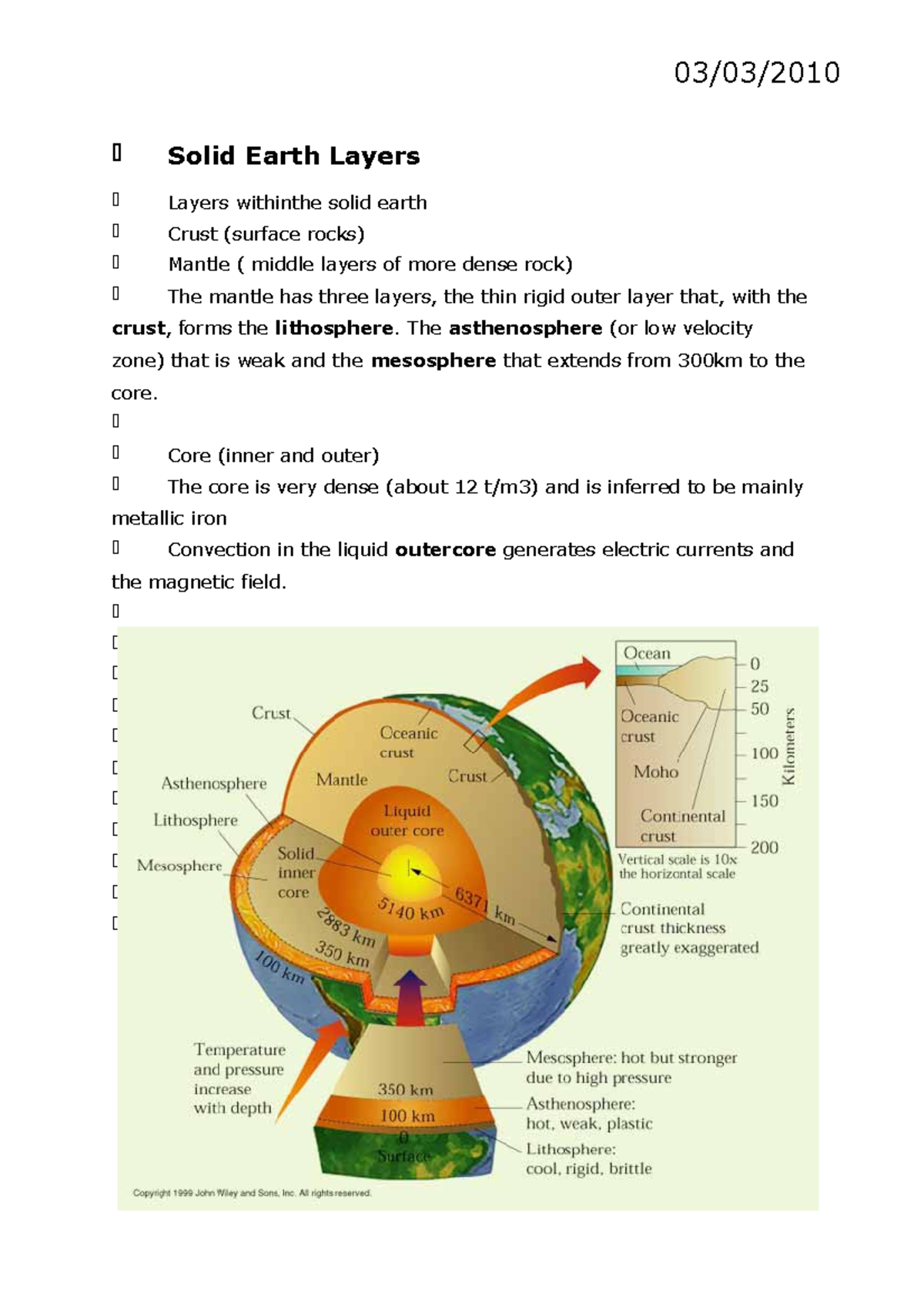 Lecture notes, lecture Solid Earth spheres - Comprehensive study notes ...