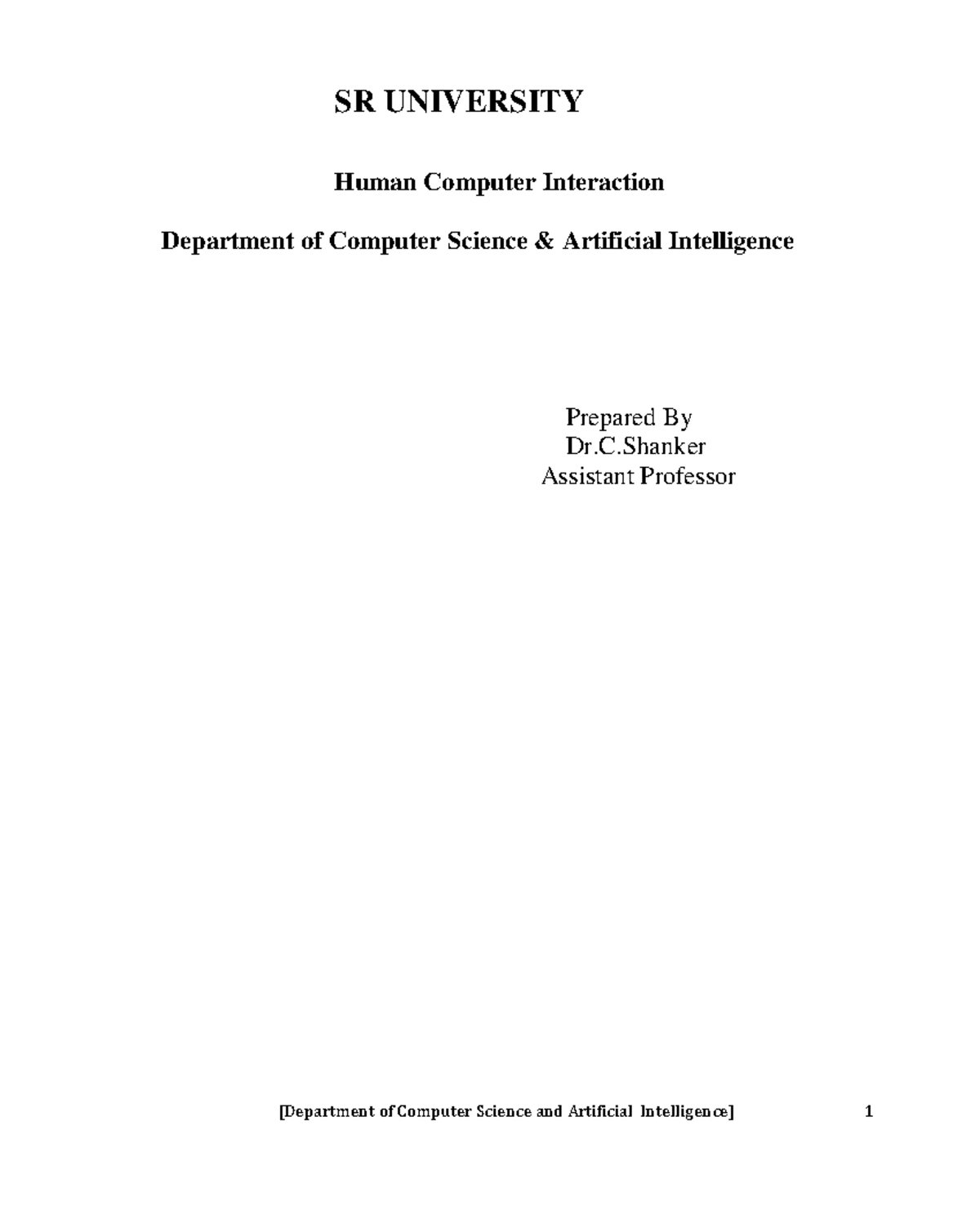 HCI Notes - HCI - [Department of Computer Science and Artificial ...