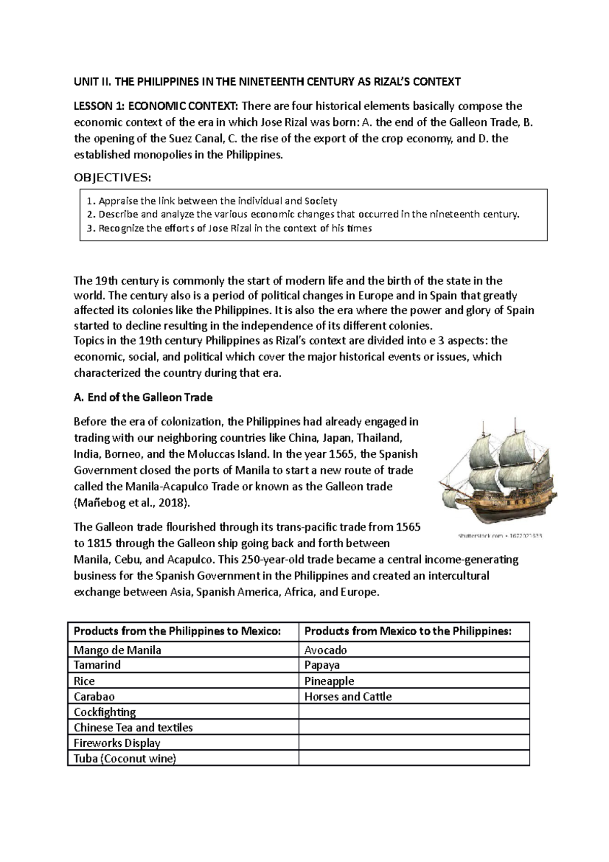 UNIT 2 - Lesson 1 (Group 3) - UNIT II. THE PHILIPPINES IN THE ...