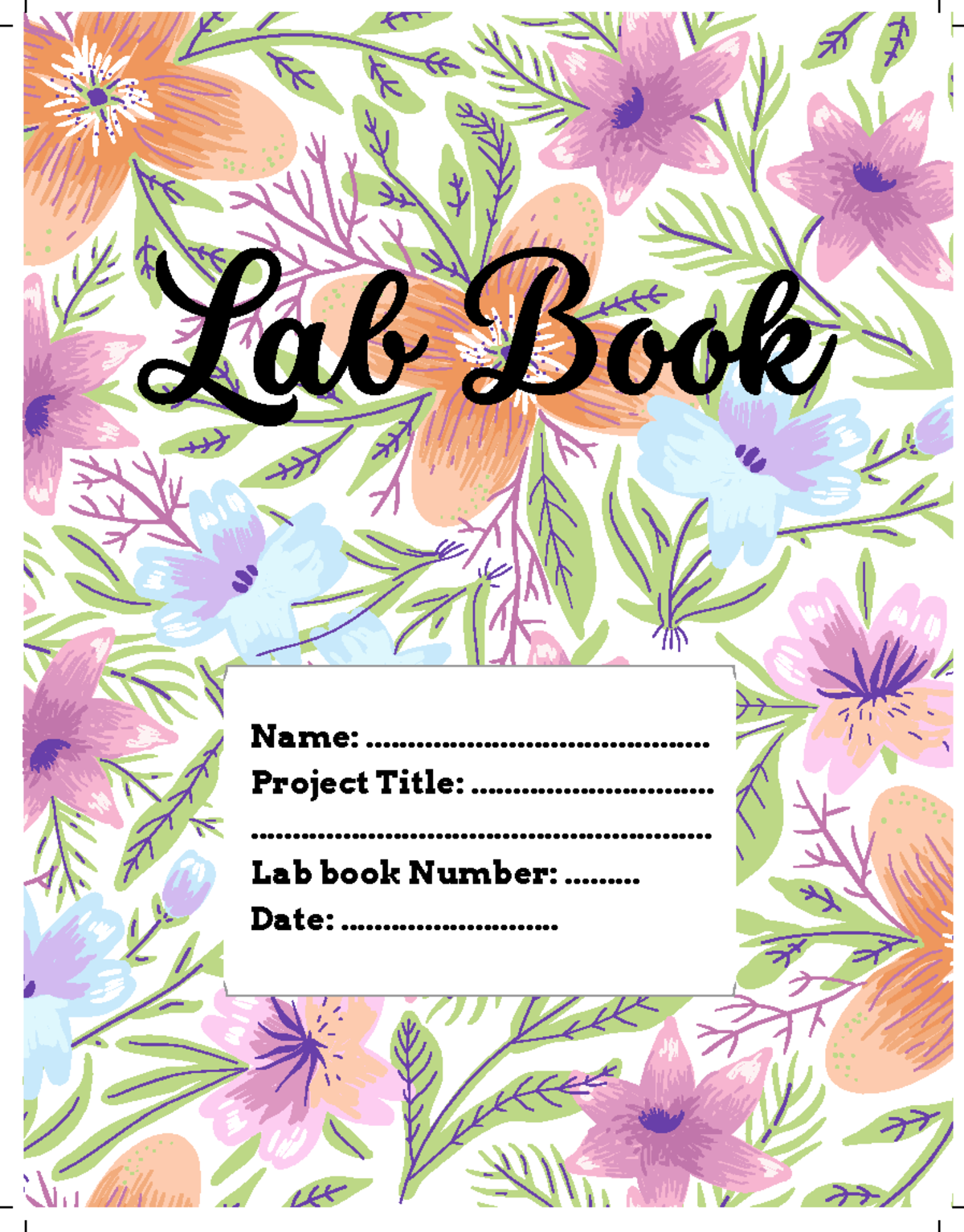 Labbook Flowers - Prelab materials - Name ...