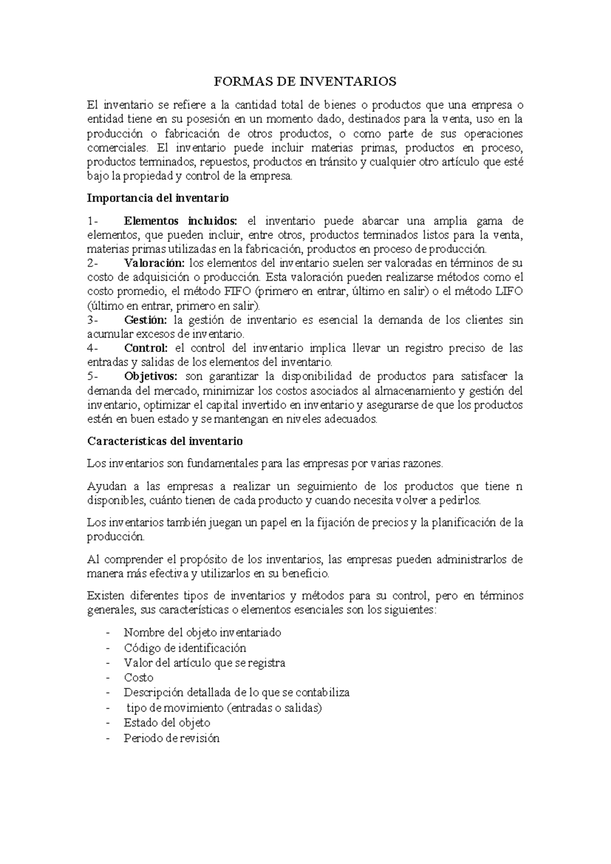 Formas DE Inventarios - logistica ysistema de almacenamiento - FORMAS ...
