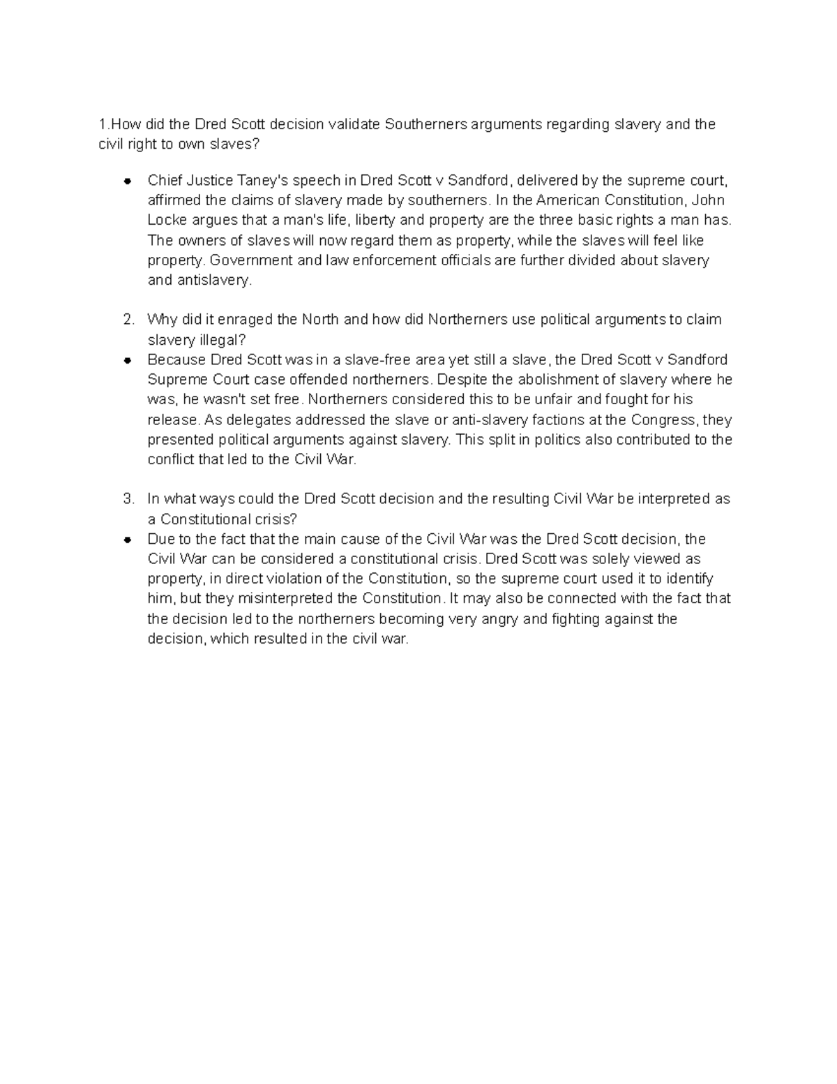 History 16 - 1 did the Dred Scott decision validate Southerners ...