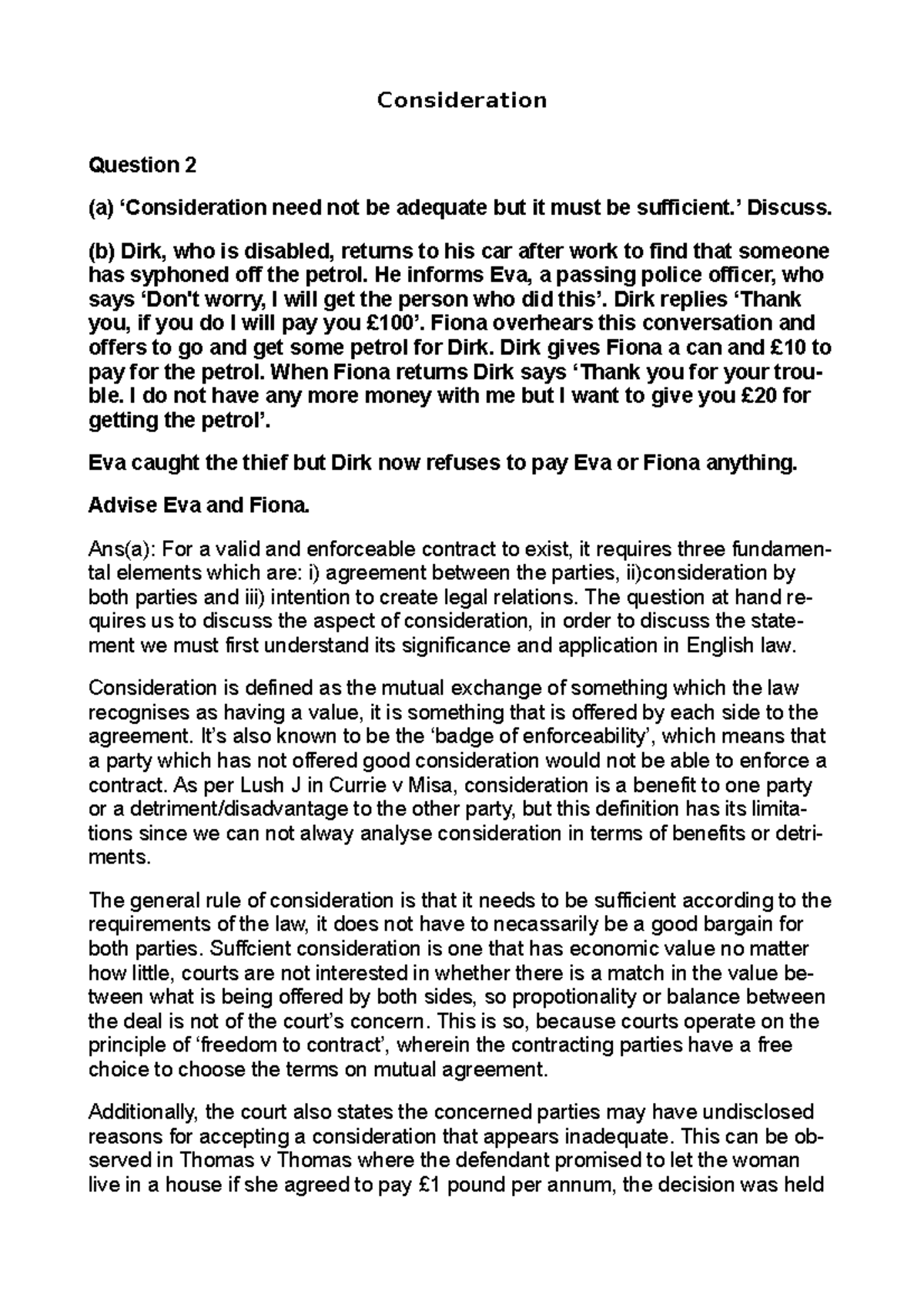 Test 04 18 June 2018, questions and answers - Consideration Question 2 ...