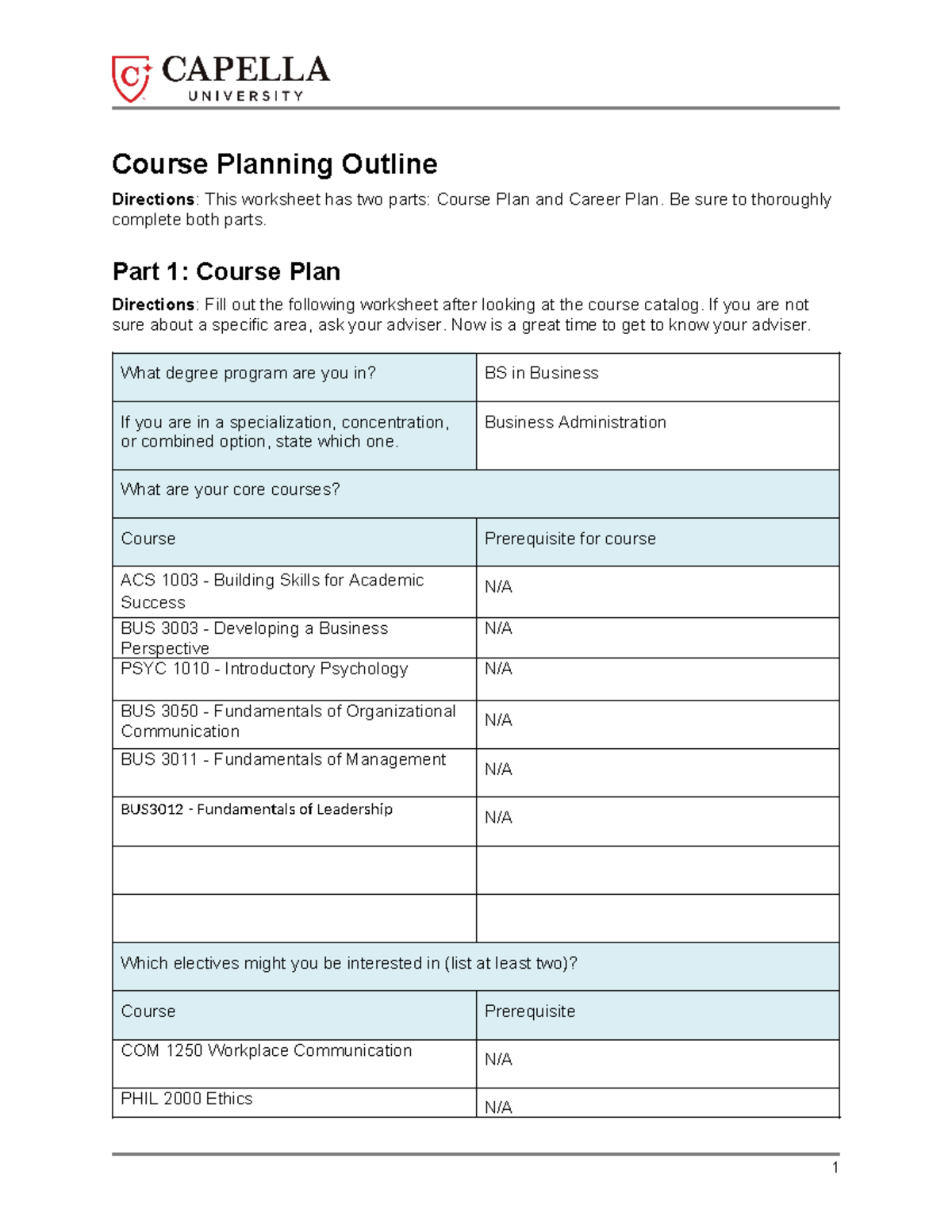 CF Career and Course Plan Outline-Wyman Gordon - Course Planning ...