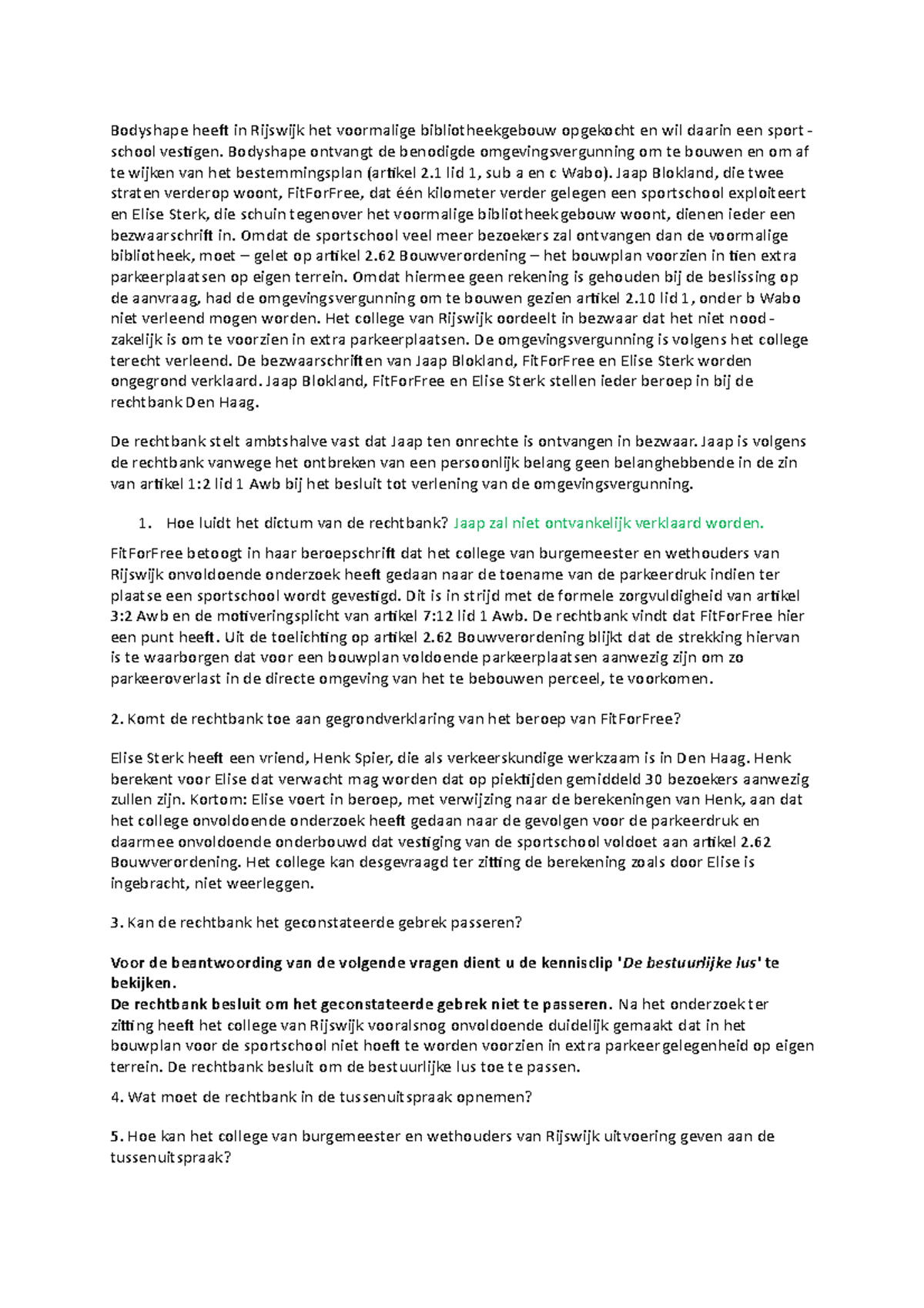 WG 8 - Bestuurs(proces)recht II B2 voor Nederlands recht - Radboud Universiteit - Studeersnel