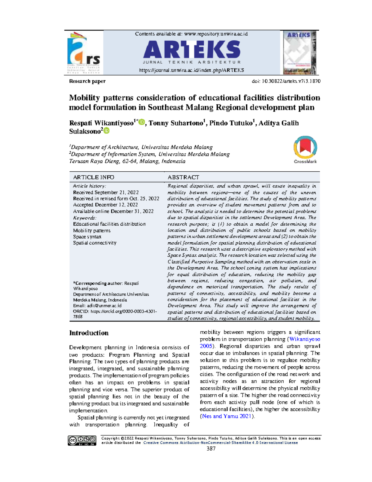 Mobility patterns consideration of educational facilities distribution ...