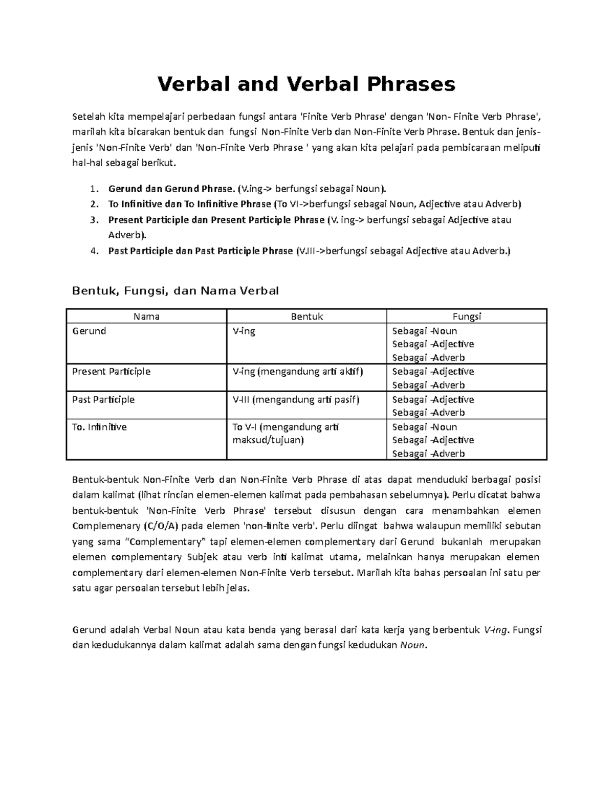 Verbal-Verbal Phrases - Verbal and Verbal Phrases Setelah kita ...