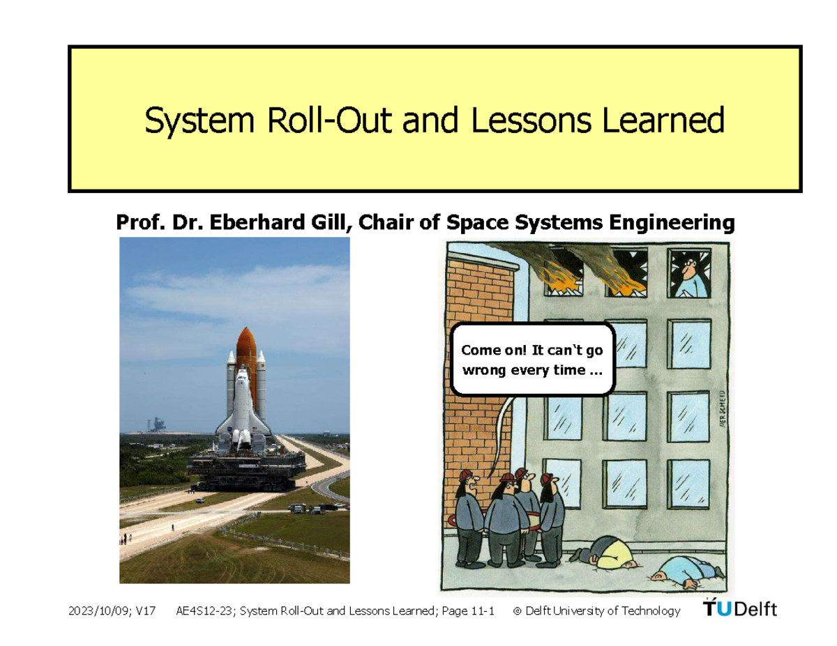 AE4 S12 05 System Rollout And Lessons Learnt V17 - 2023/10/09; V17 ...