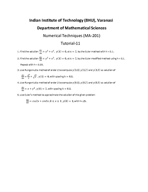Assignment 1(MAN-004) - Indian Institute of Technology Roorkee MAN-004:Numerical Methods - Studocu