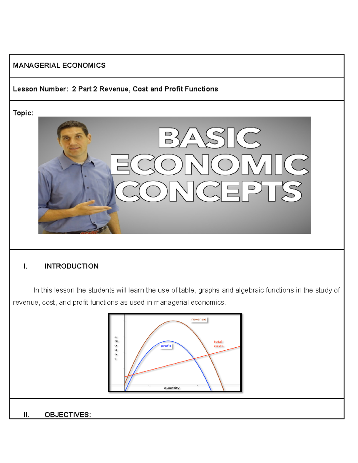 L-2 - Managerial Economics - MANAGERIAL ECONOMICS Lesson Number: 2 Part ...