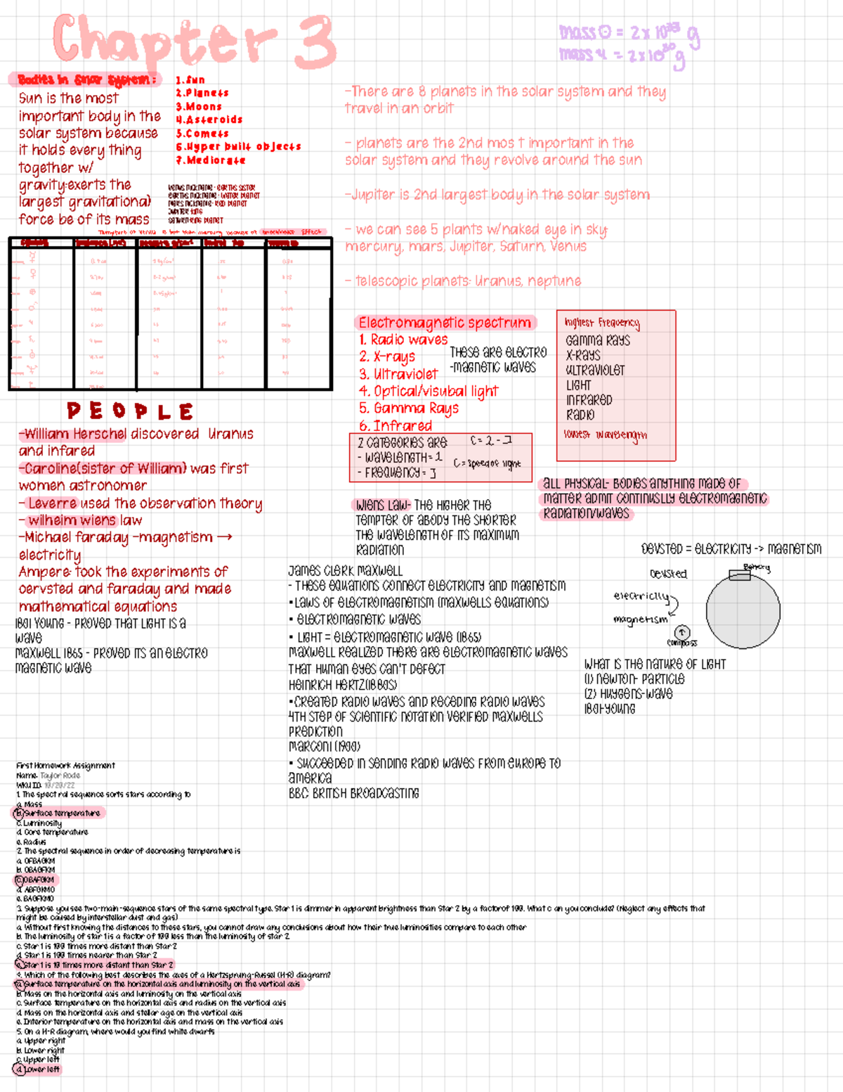 Astronomy ch3-review - Notes from the lecture. not powerpoints - Sun is ...