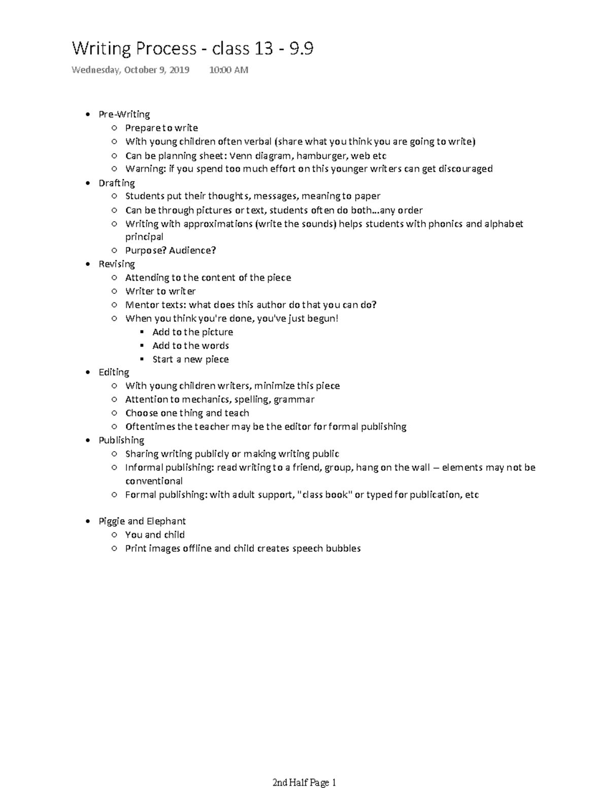Writing Process - class 13 - Pre-Writing Prepare to write With young ...