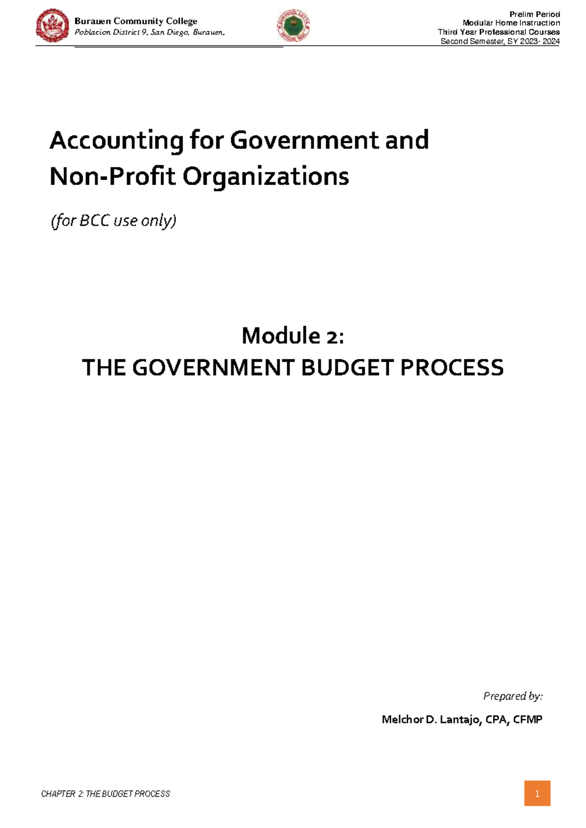 Govtacc Module 2 The Budget Cycle - Burauen Community College Poblacion ...