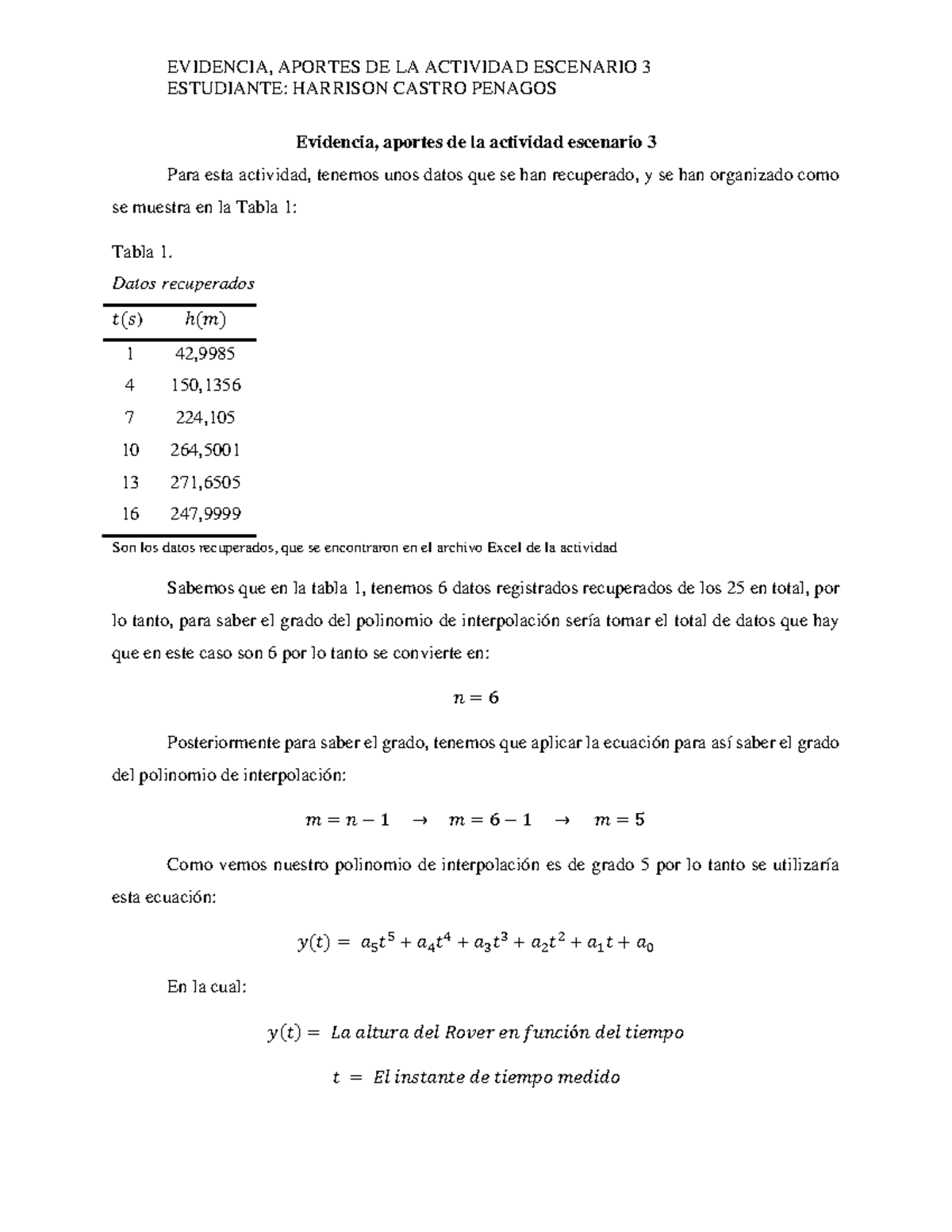 Aportes semana 3, métodos numéricos - ESTUDIANTE: HARRISON CASTRO ...