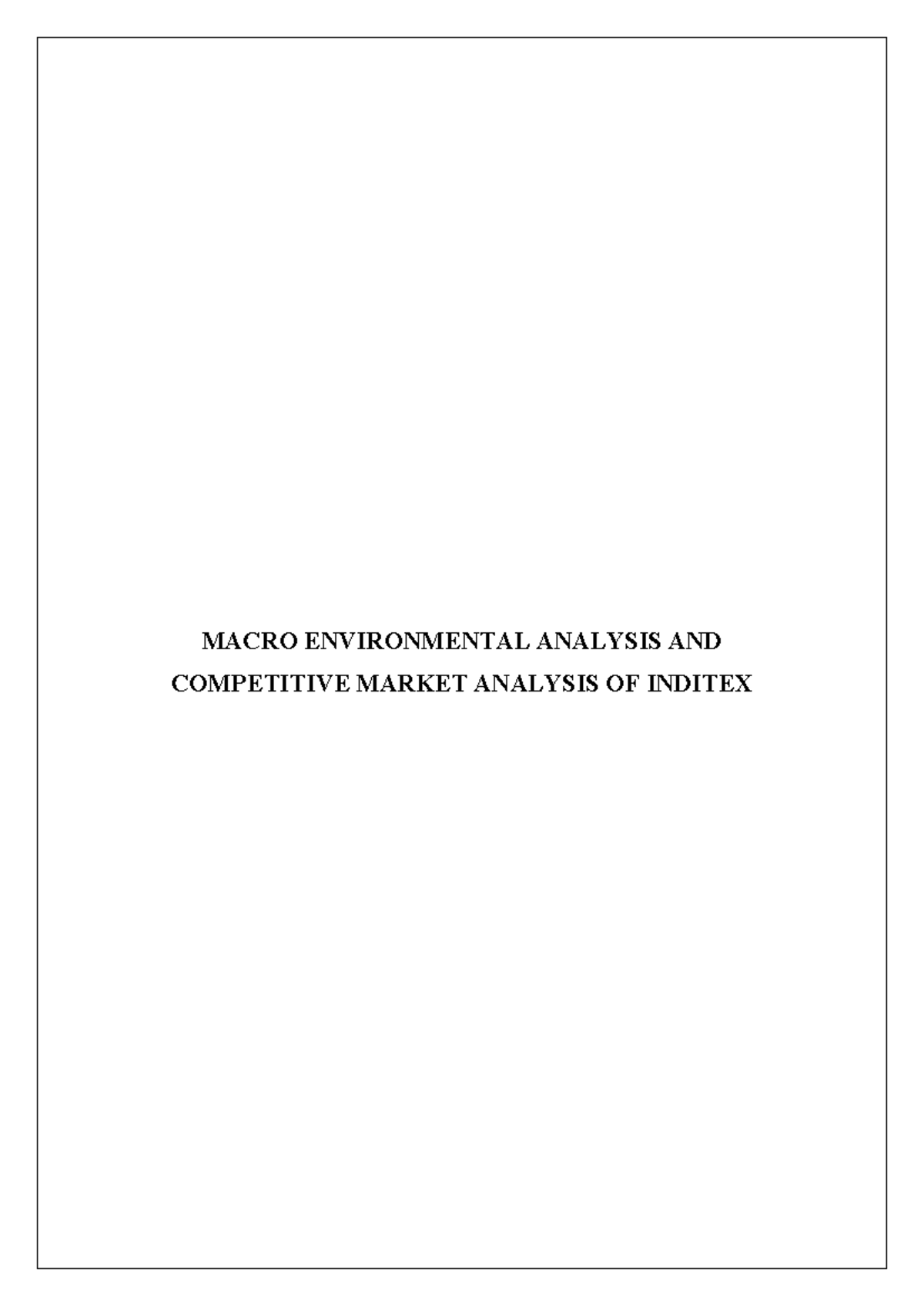 Final - good information - MACRO ENVIRONMENTAL ANALYSIS AND COMPETITIVE ...