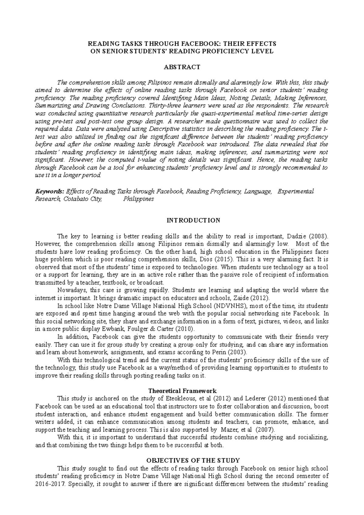 The Effects of Reading Tasks through Fac - READING TASKS THROUGH ...