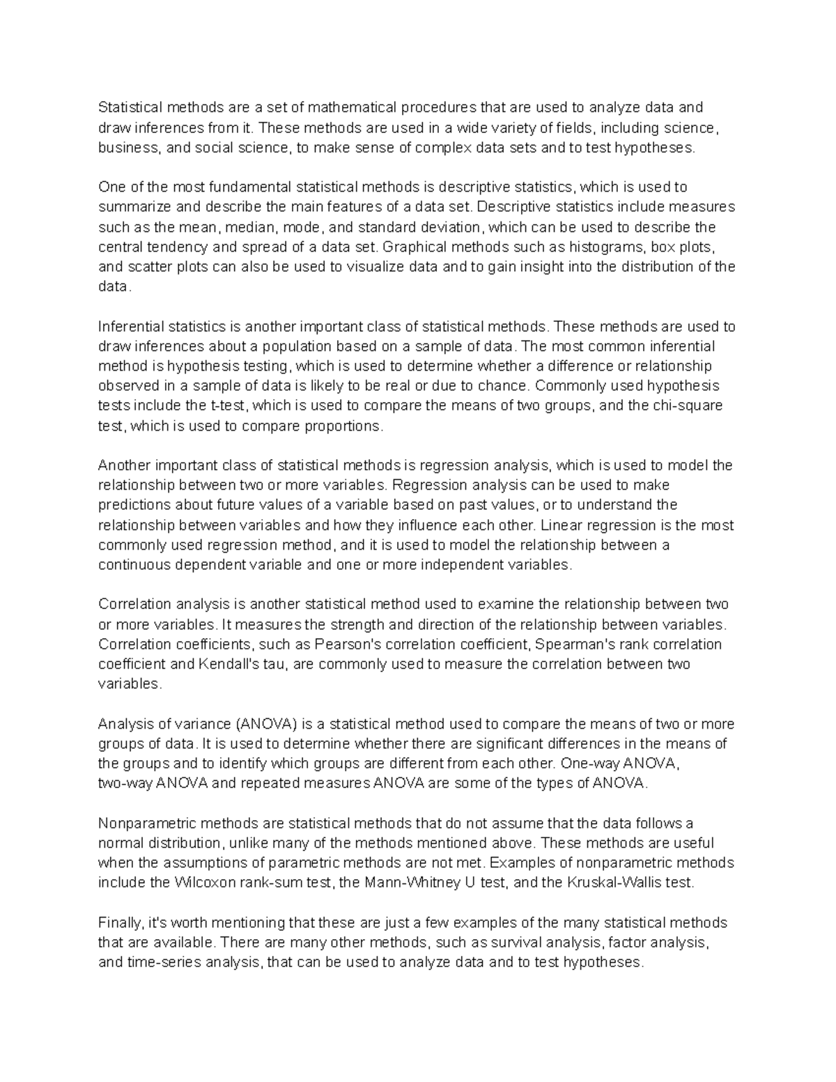 Probability and Statistics 4 - Statistical methods are a set of ...