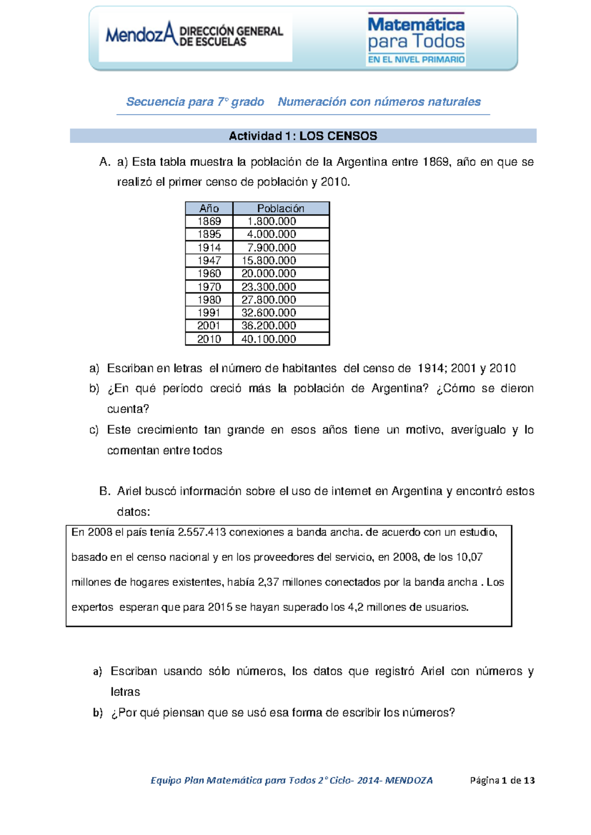 Secuencia- Numeracion-7 - Secuencia para 7° grado Numeración con ...