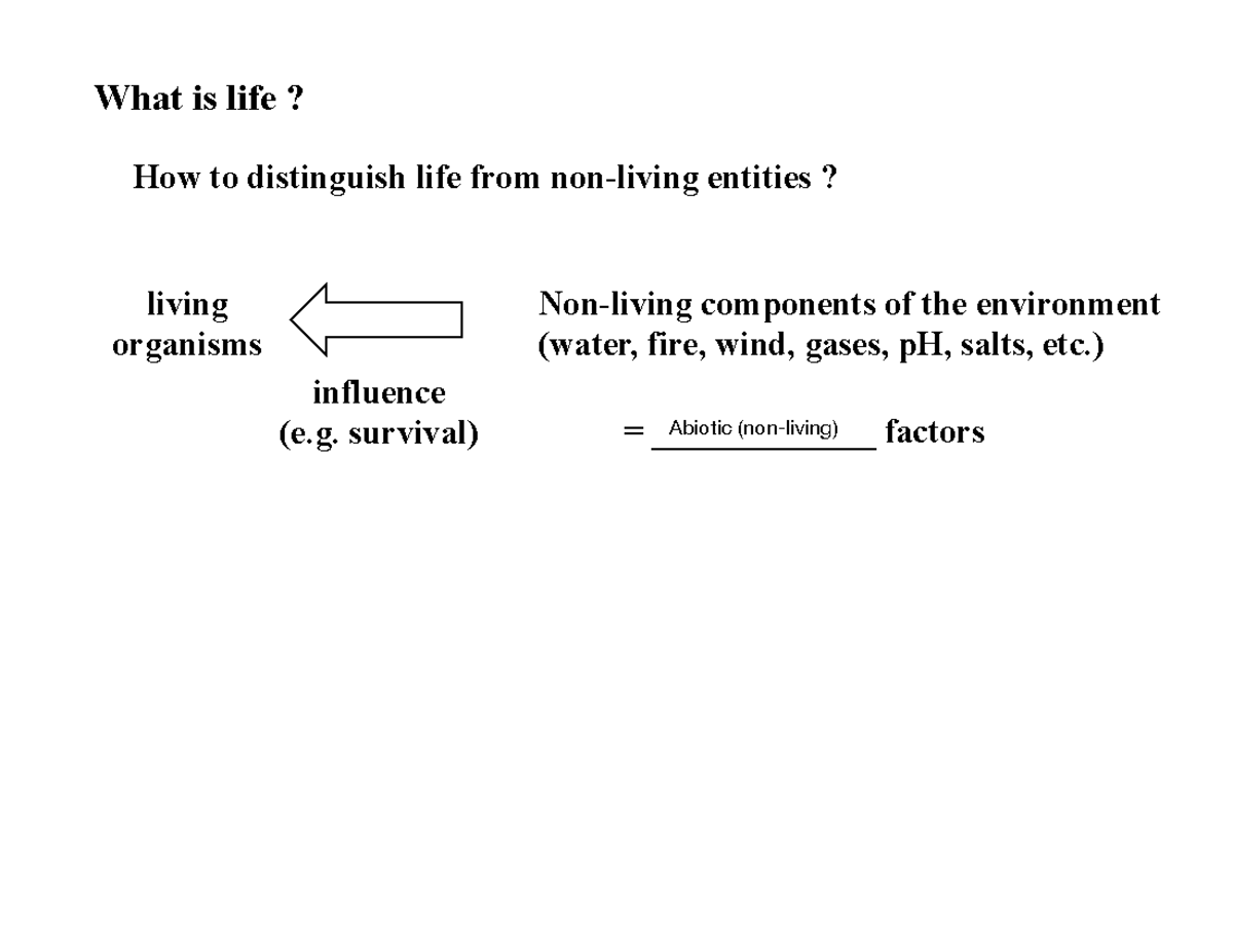 Module 2A - What is life? How to distinguish life from non-living ...