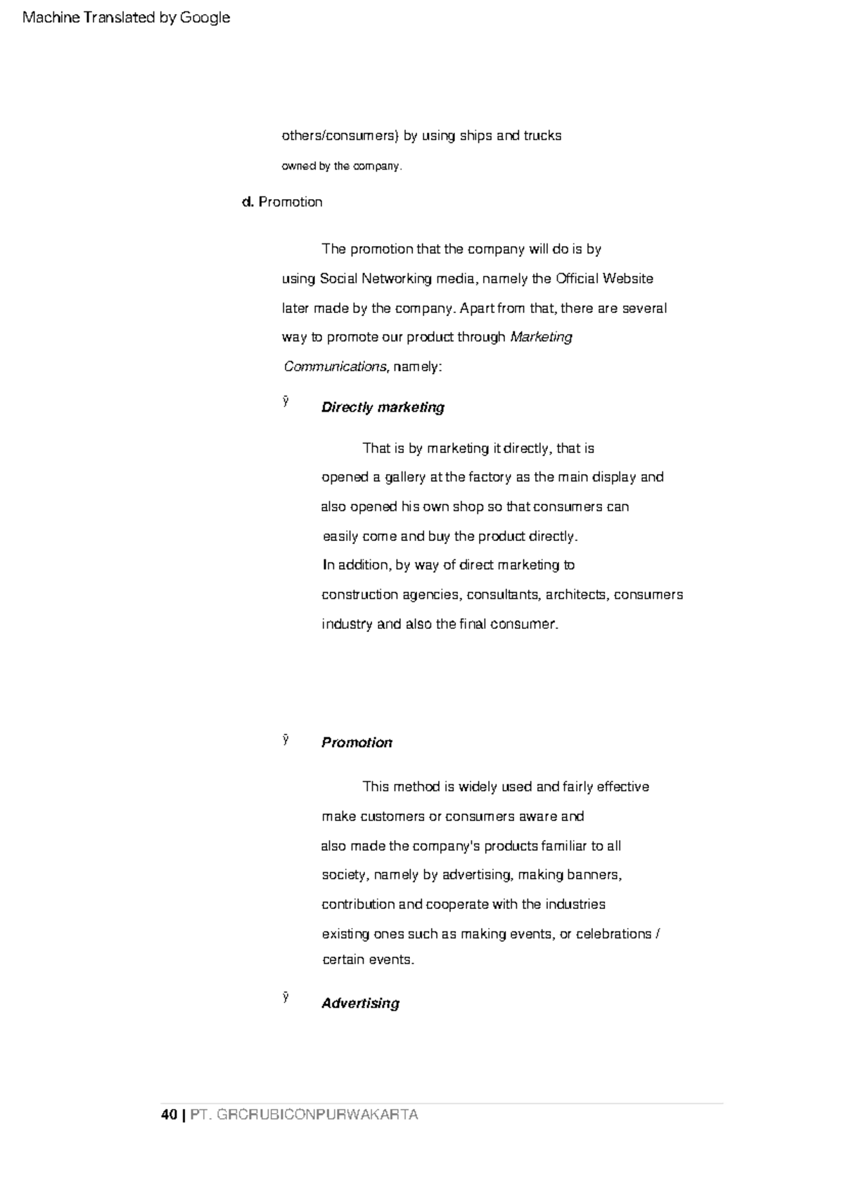 Business management standards-14 - owned by the company. Advertising ...