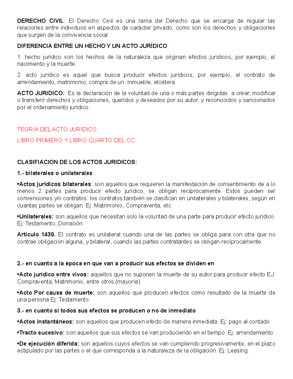 derecho civil acto juridico - DERECHO CIVIL: El Derecho Civil es una ...