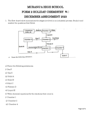 Holiday assignment Assignments H- Form 2 - English - MURANG‟A HIGH ...
