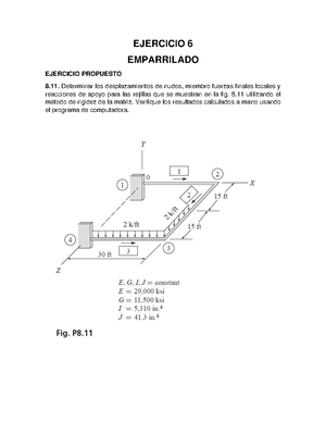 Ejercicio 5 - Metodo de giro y desplazamiento - Materia: HIPERESTATICA 1 Estudiante : Jimmy ...