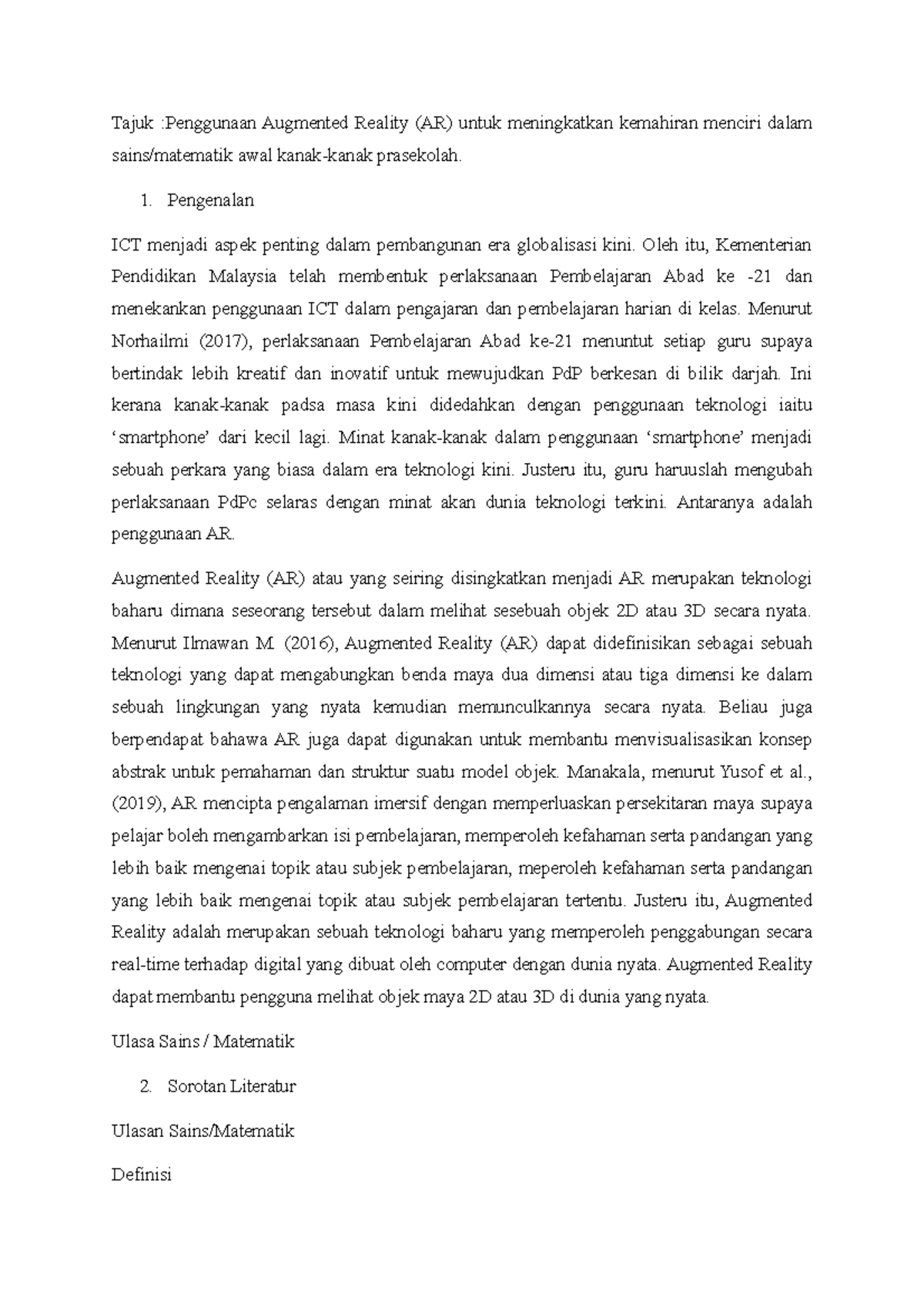 Proposal Inovatif dalam pengajaran dan pembelajaran - Tajuk :Penggunaan ...