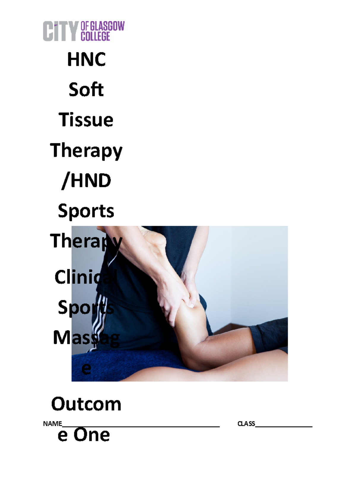 Massage booklet - NAME______________________________________ _ CLASS ...