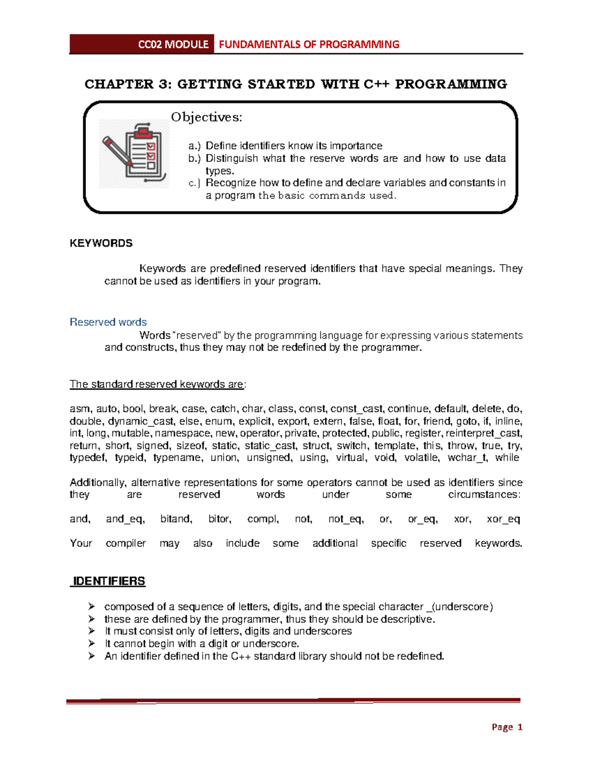 CCO2 Chapter 3 - I hope this notes adds to your knowledge - CHAPTER 3 ...
