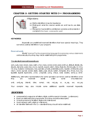CCO2 Chapter 1 - I hope this notes adds to your knowledge - CHAPTER 1 ...