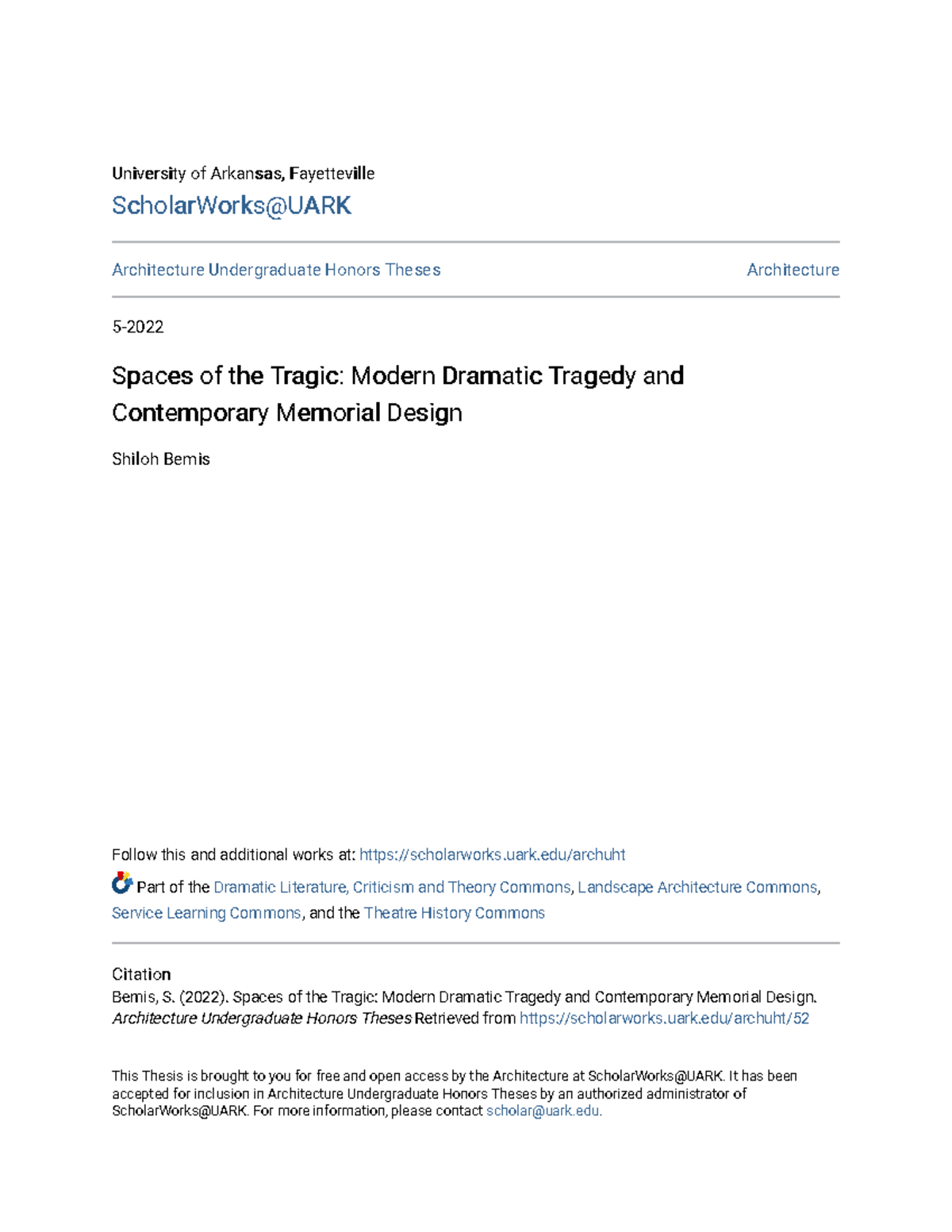 Thesis 4 - Spaces of the Tragic Modern Dramatic Tragedy and ...