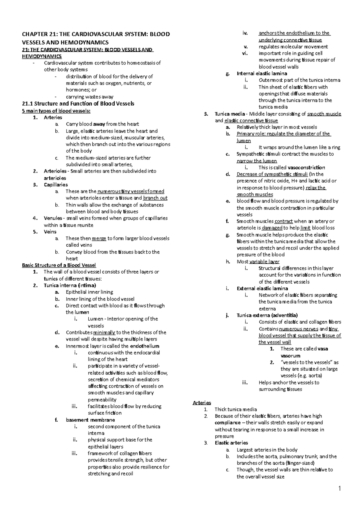 Chapter 21 - Summary Essentials of Anatomy and Physiology - iv. CHAPTER ...