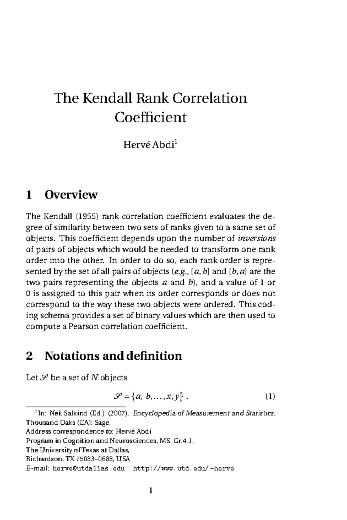 Abdi-Kendall Correlation 2007-pretty - The Kendall Rank Correlation ...