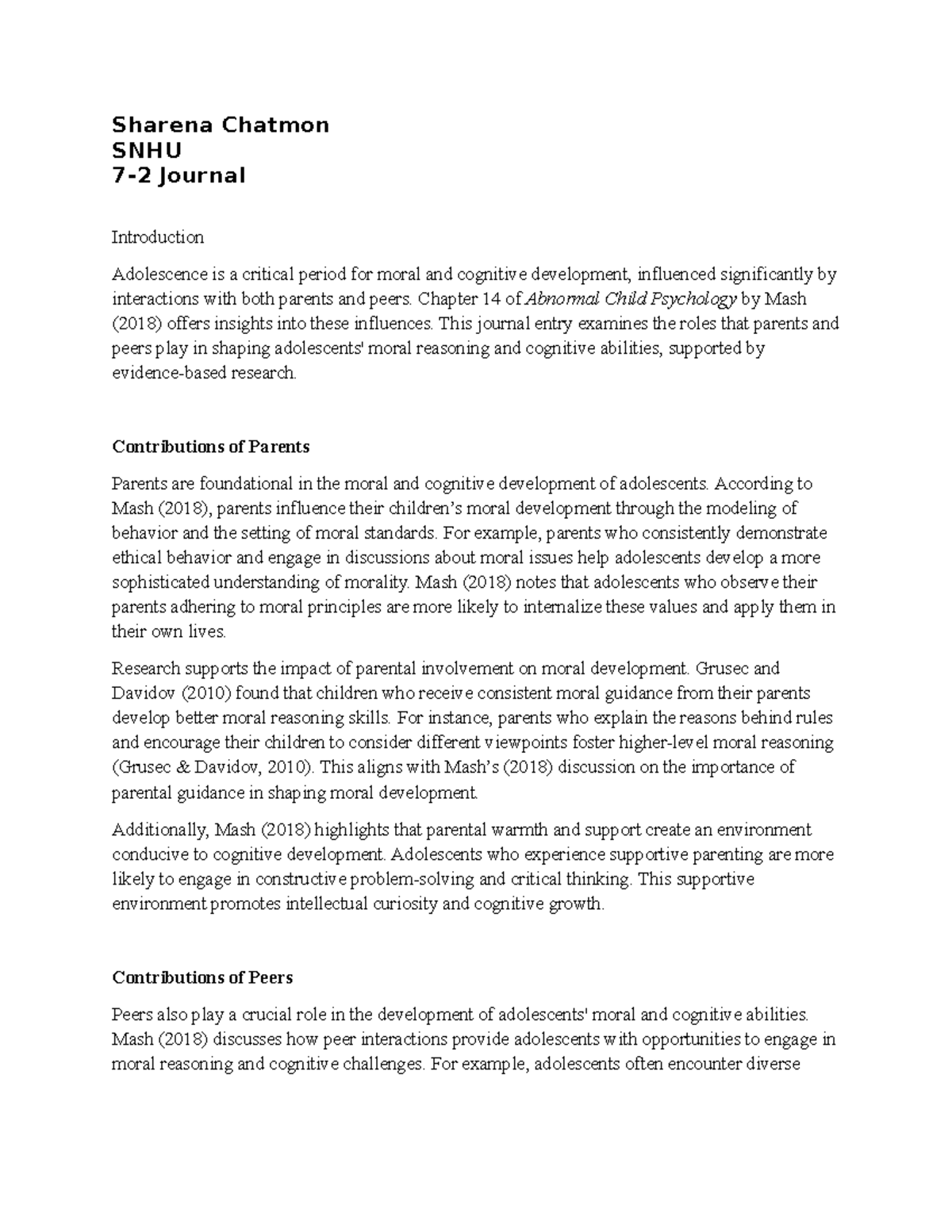 Sharena Chatmon 7 - After reading Chapter 14 of the text, what are some ...