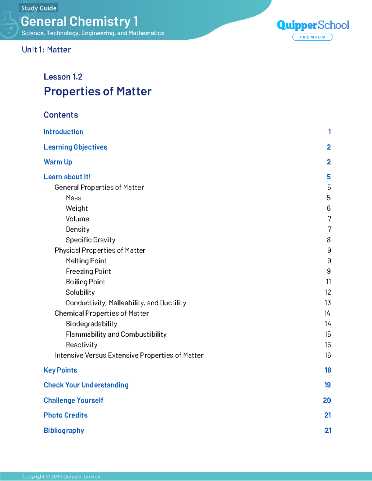 1.2 Study Guide - notes - Properties of Matter Lesson 1. Introduction ...