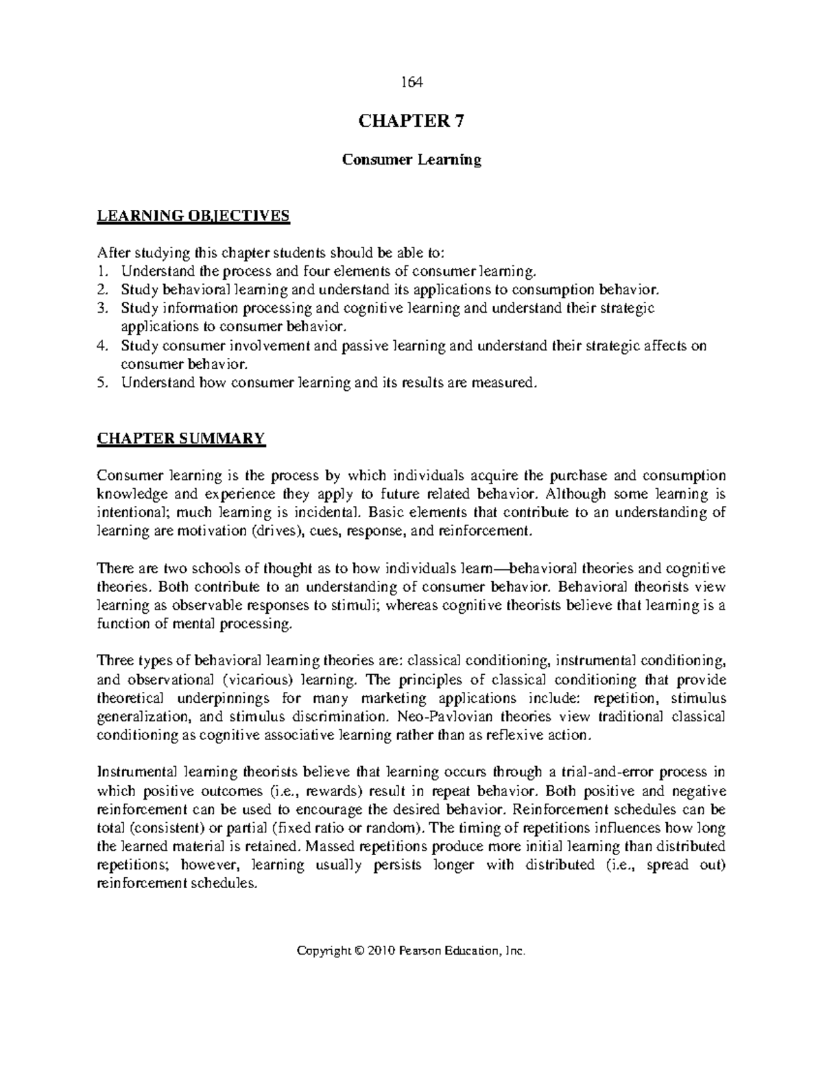 Consumer Learning_Lecturer Notes_Chapter 7 - CHAPTER 7 Consumer ...