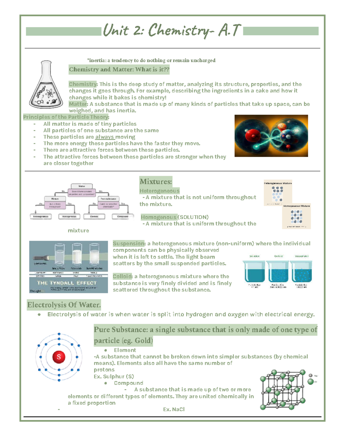 UNIT 2 Chemistry Notes- Amara TIE - Uni 2: Chet- A *inertia: a tendency ...