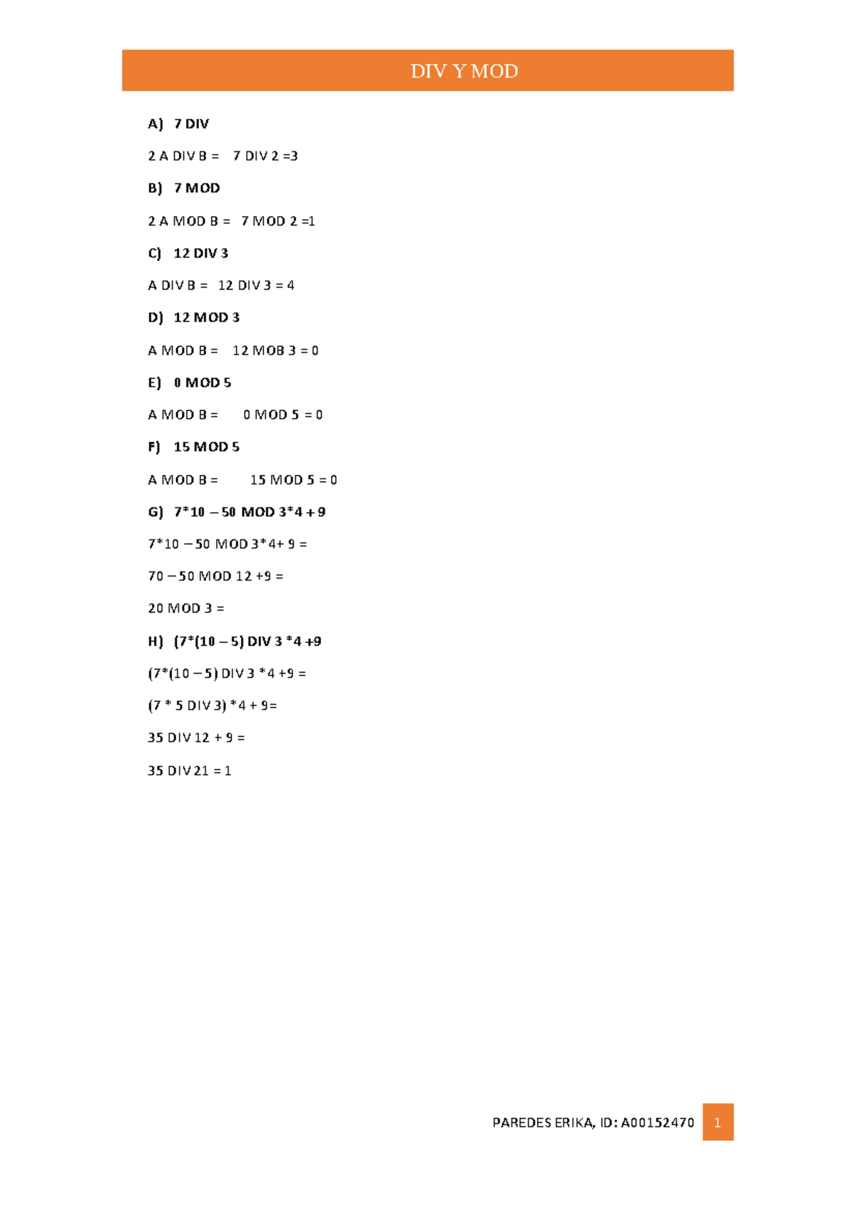 Paredes erika - div y mod - DIV Y MOD PAREDES ERIKA, ID: A 00152470 1 A ...