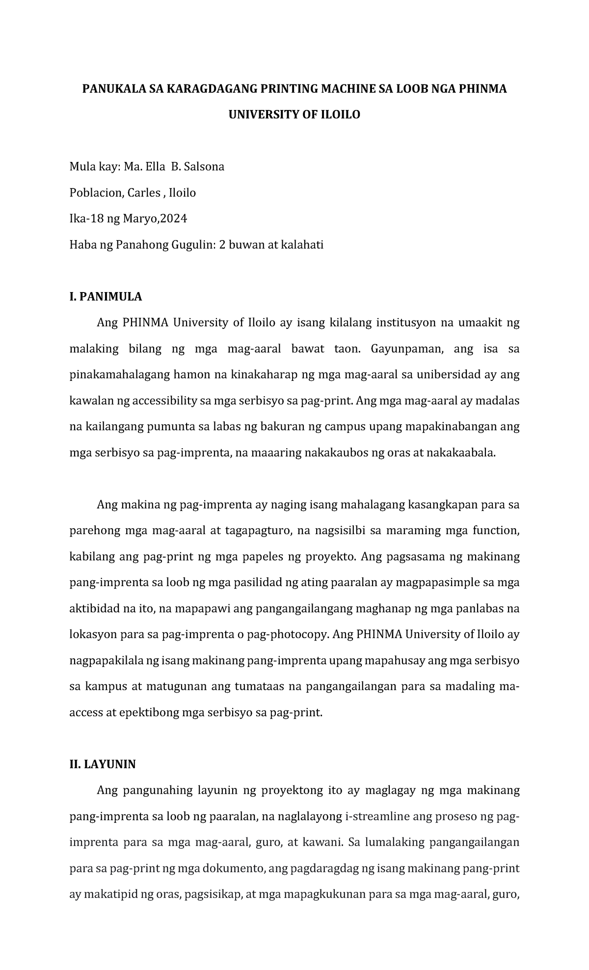 Panukala SA Karagdagang Printing Machine SA LOOB NGA Phinma University ...