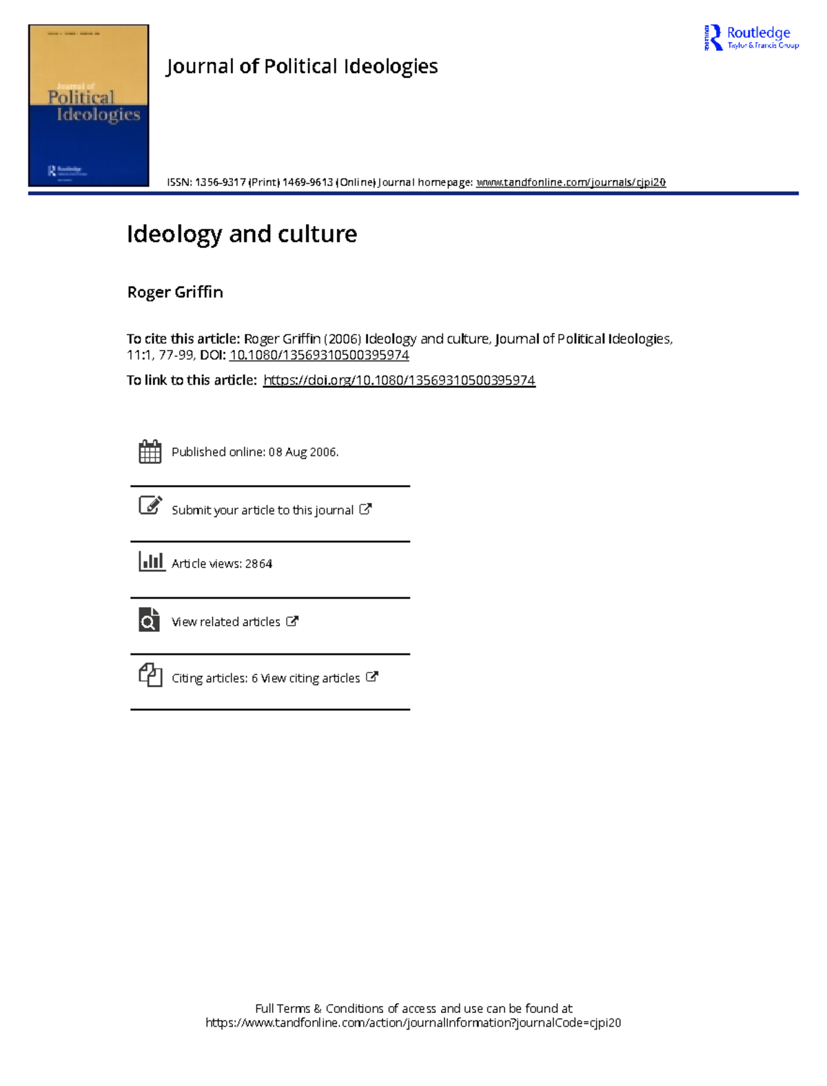 Ideology and culture - rthrt - Full Terms & Conditions of access and ...