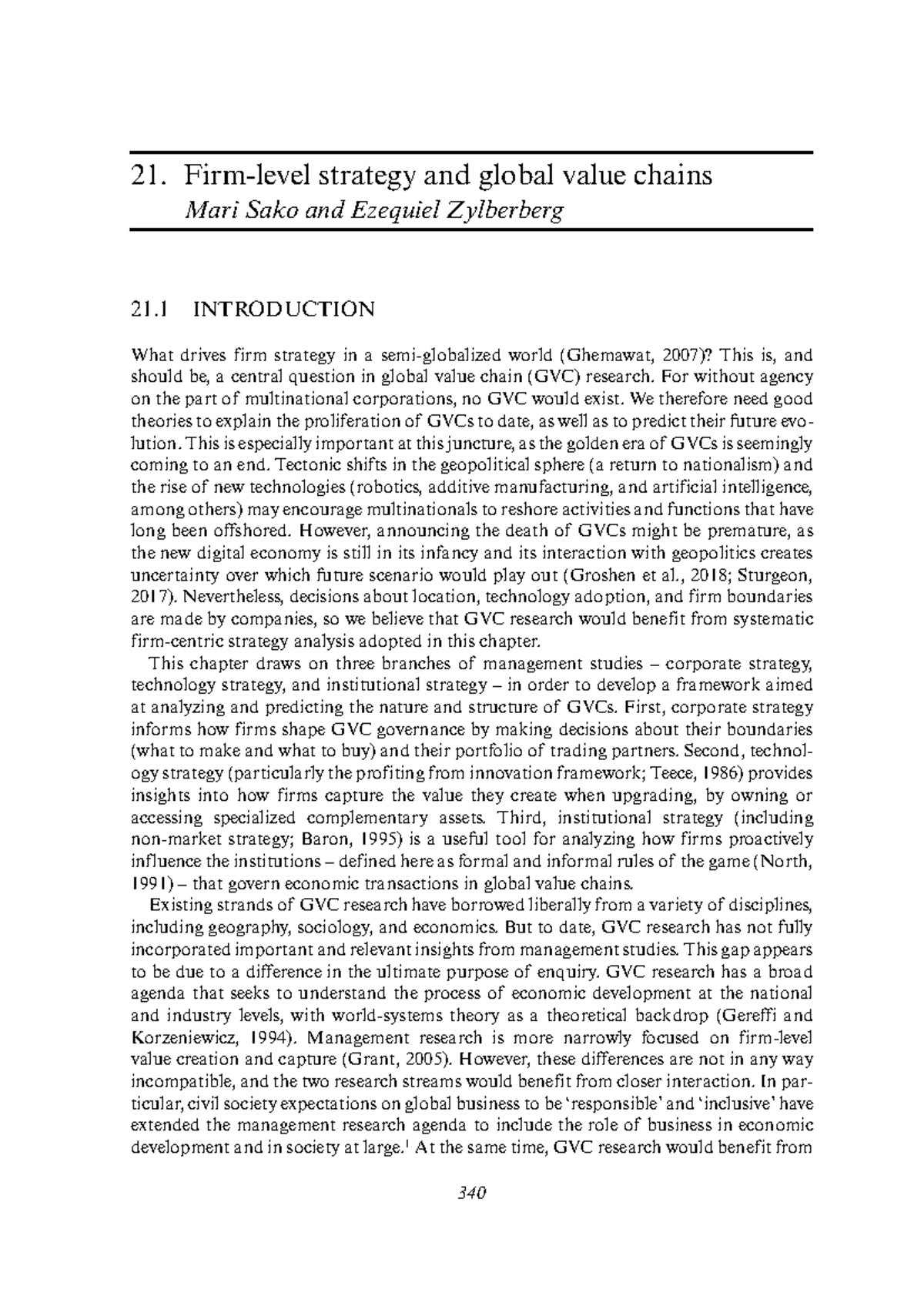 W9. Firm-level strategy - 340 21. Firm-level strategy and global value ...