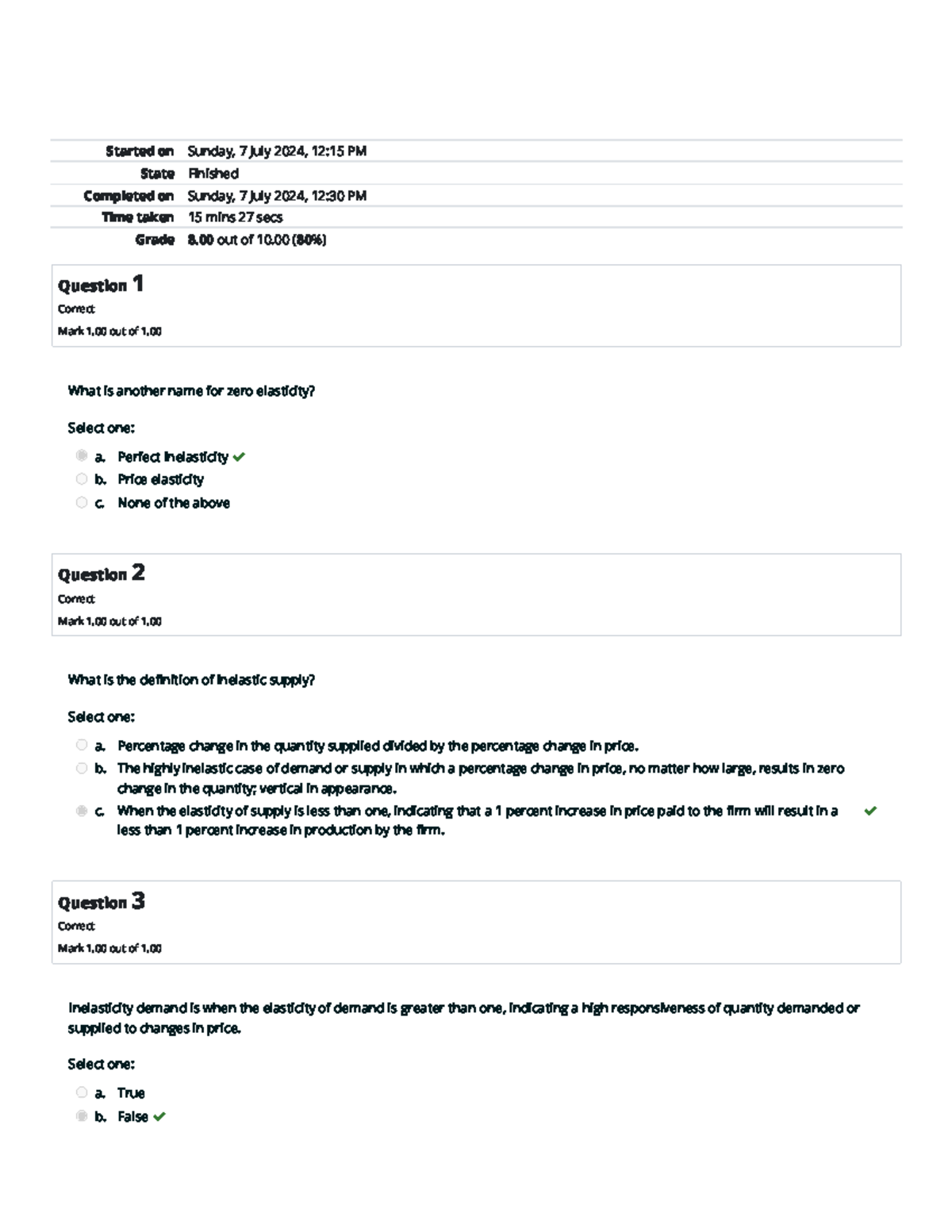BUS 1103 - Self Quiz Unit 3 - Started on Sunday, 7 July 2024, 12:15 PM ...