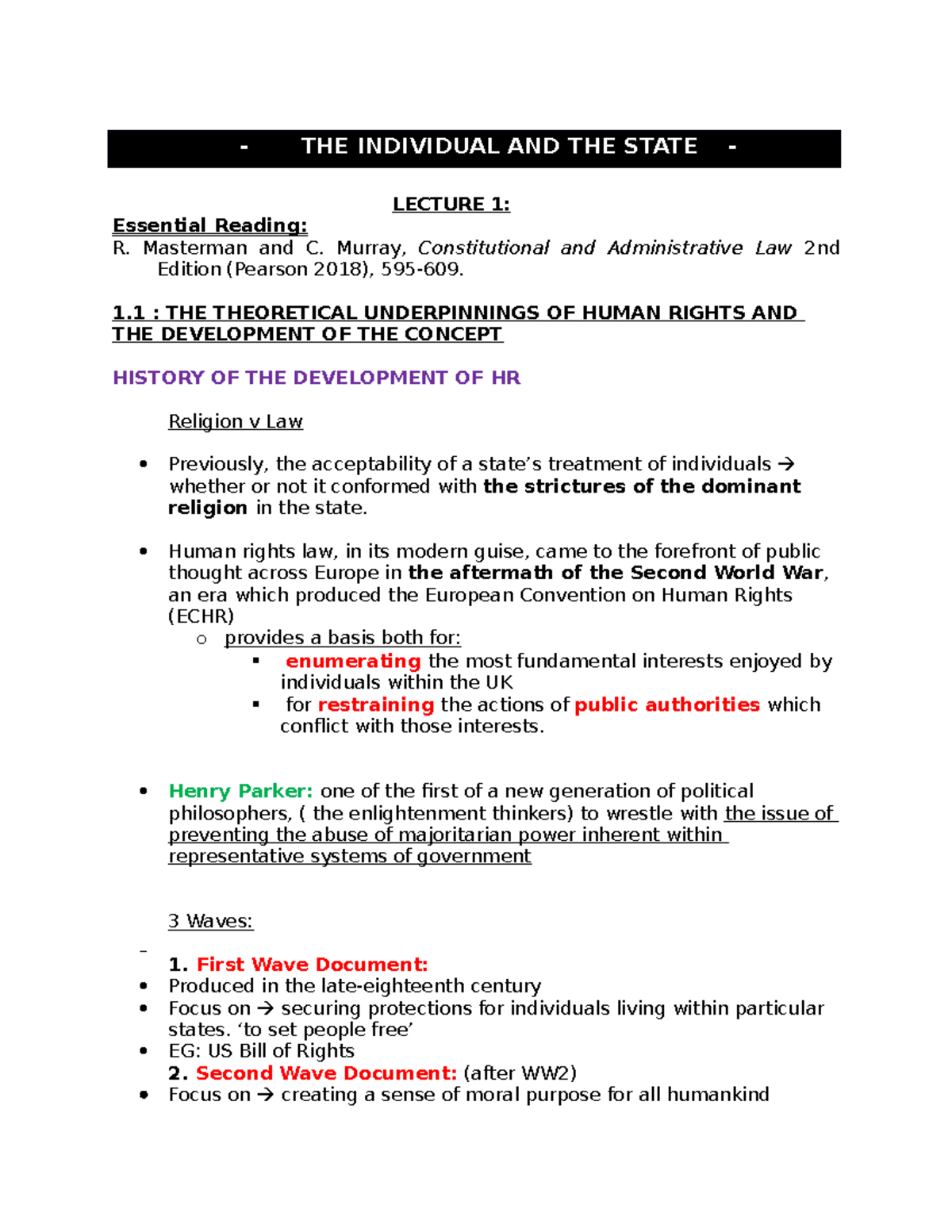 The Individual and the State Notes 1-3 - THE INDIVIDUAL AND THE STATE ...