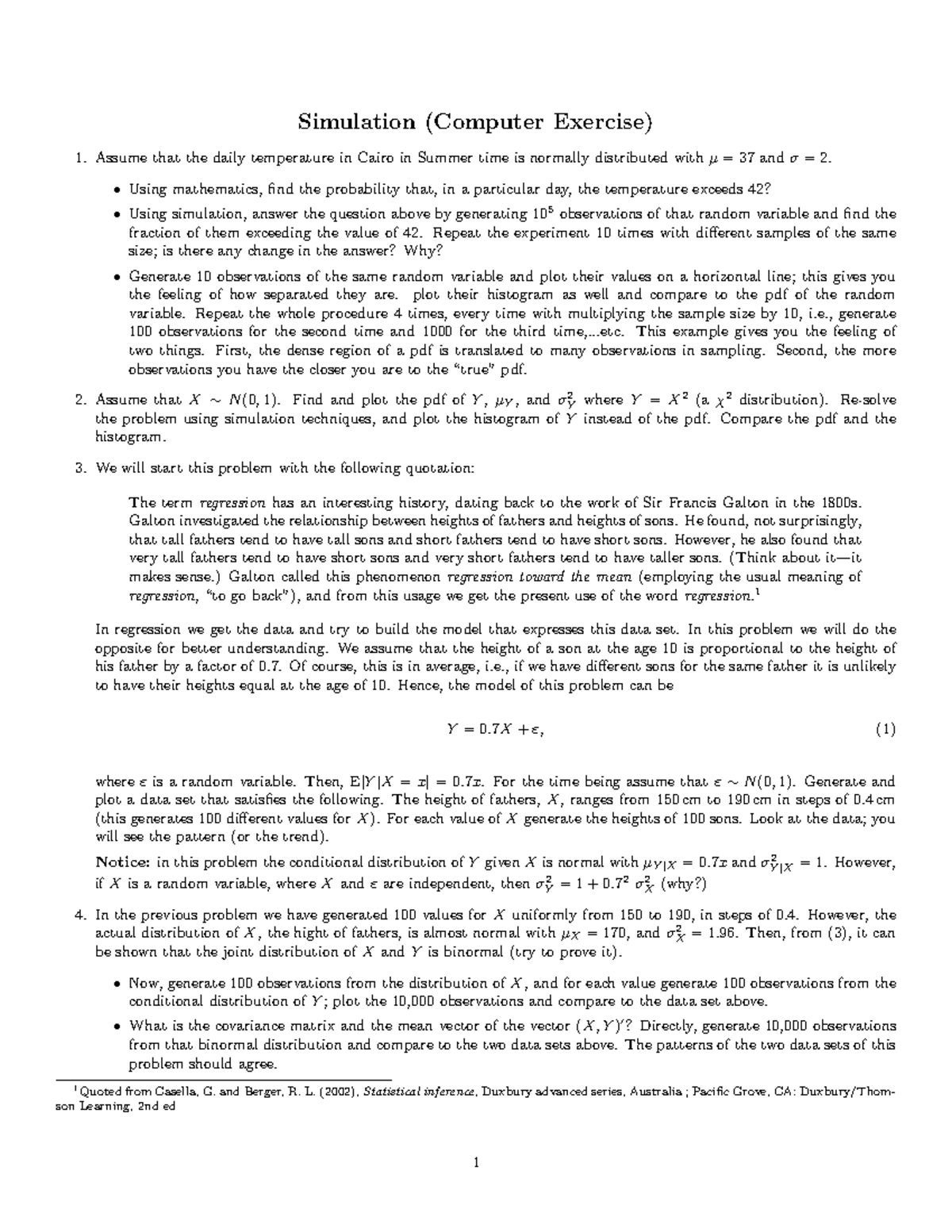 Simulation Hw Practice Tutorial Shared By Professor Simulation Computer Exercise Assume